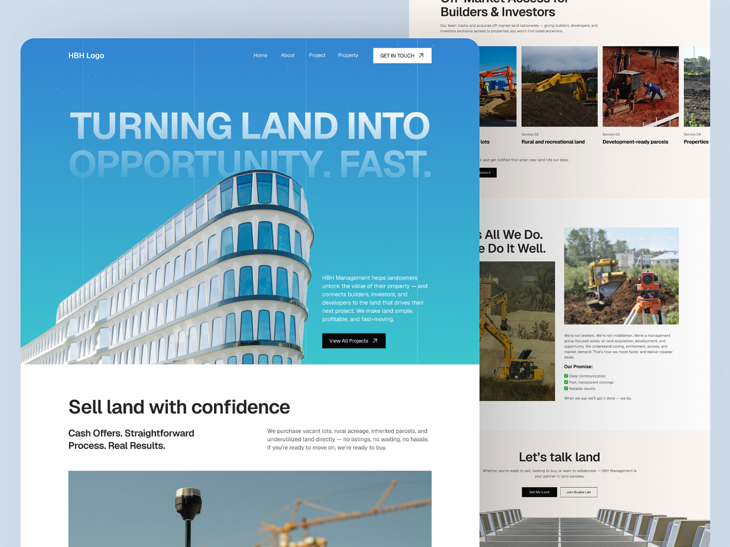 HBH - Land Construction Website by Rizwan Nasir on Dribbble