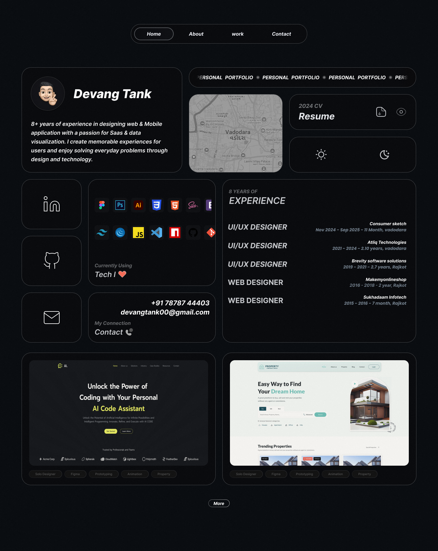 Figma Resume Template | UX/UI Portfolio Project by Devang Tank on Dribbble