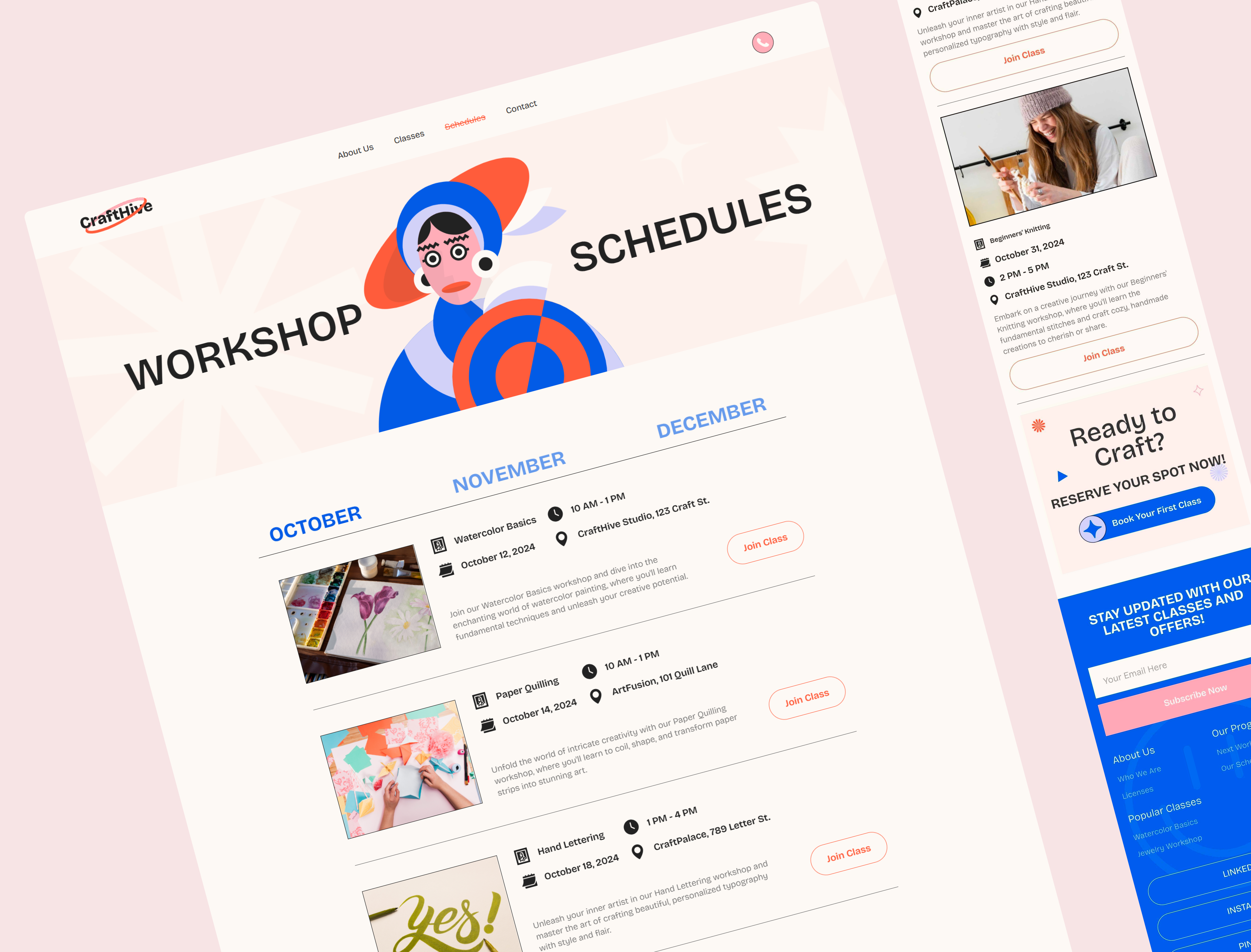 CraftHive About & Schedules Page – Creative Workshop Webflow by Ahmad S ...