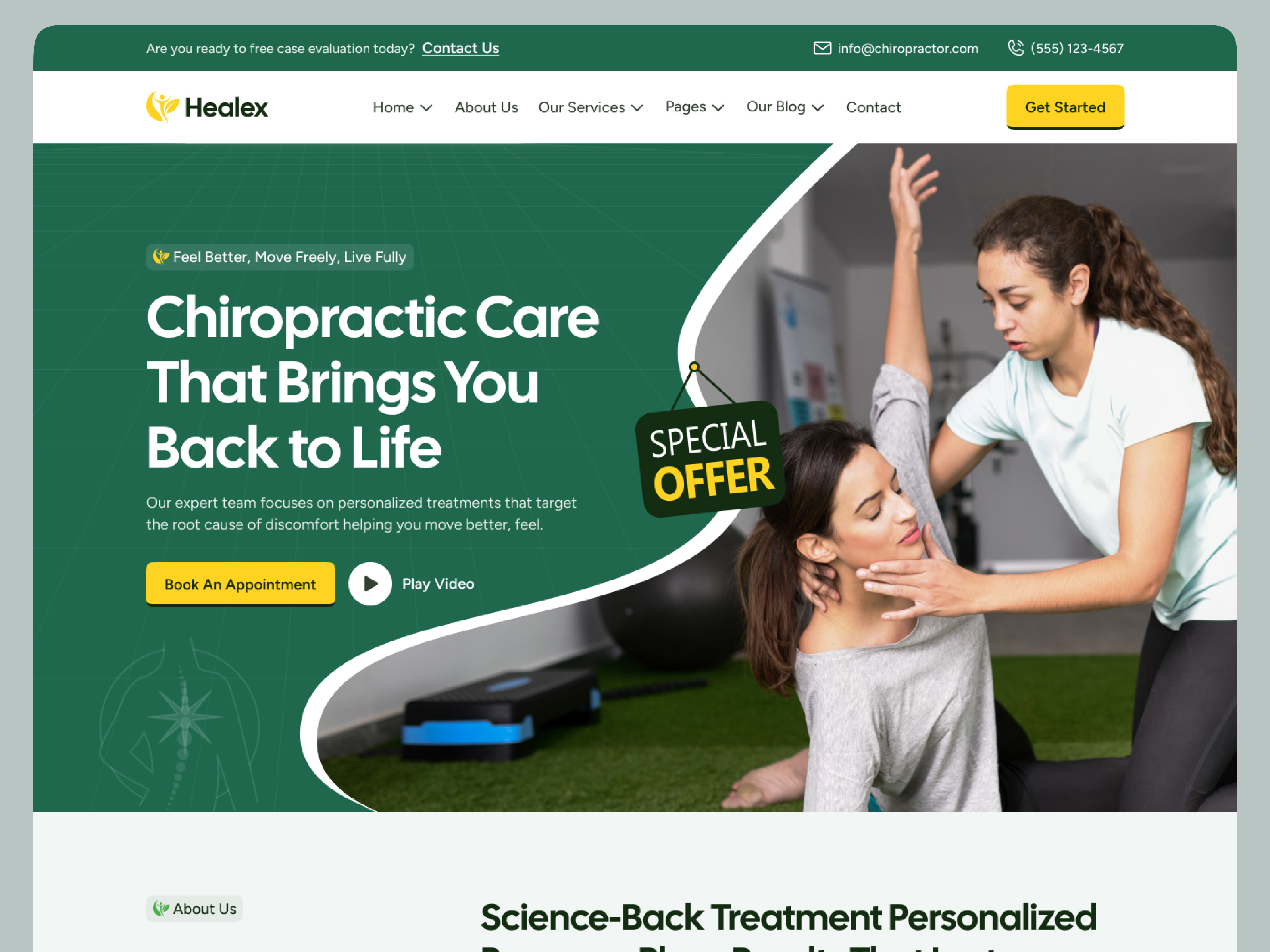 Chiropractor Landing Page Design by FleexStudio | Web Design Agency on ...