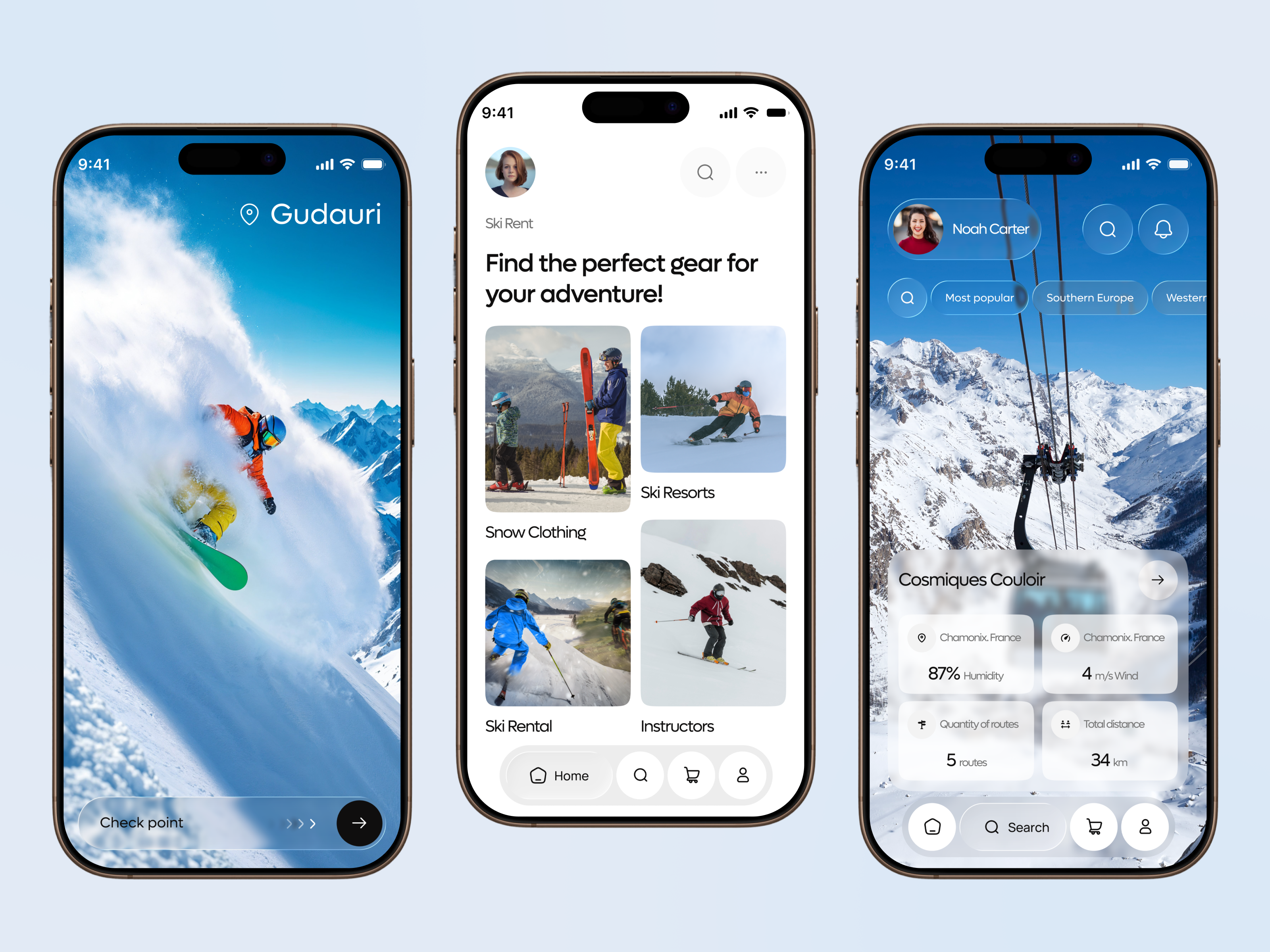 SnowRide – Winter Adventure Mobile App Design by UIX Maruf Hossen on ...