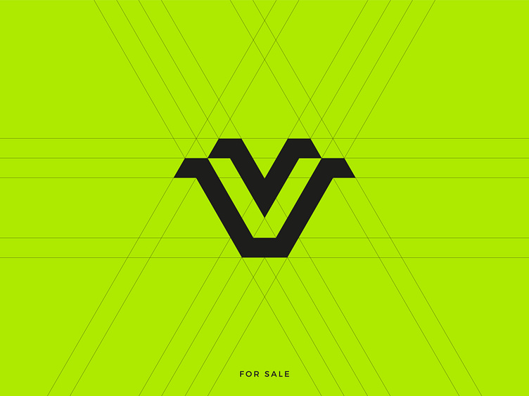 Negative Space V Logo – Modern Geometric VV Lettermark by Daud Husain ...