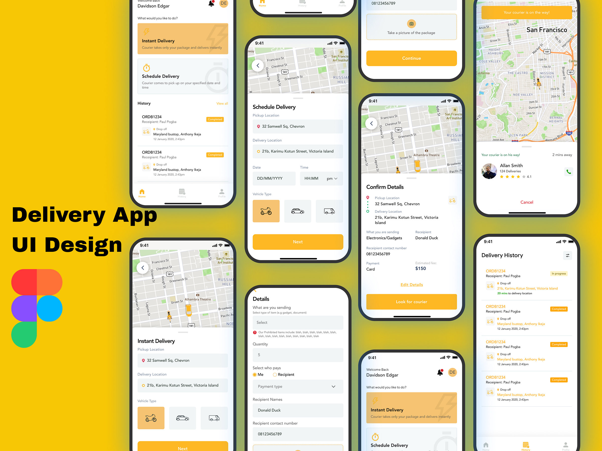 Modern Courier & Delivery App UI Design by Shireen Zainab on Dribbble