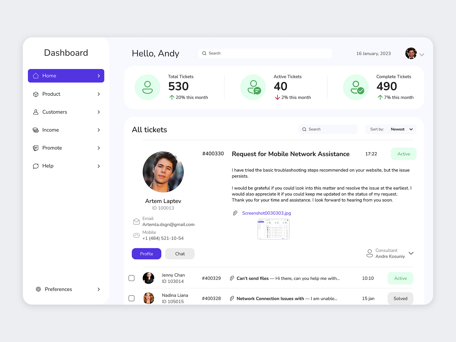 Support Dashboard Platform - UX/UI Design CRM by Artem Laptev on Dribbble