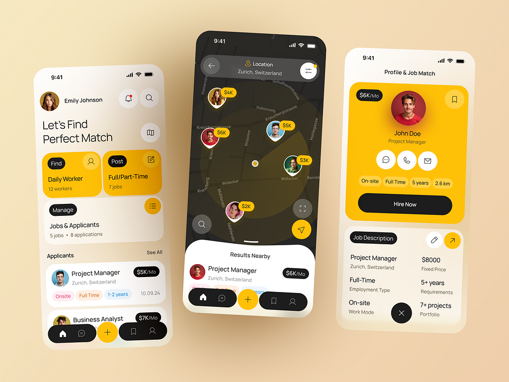 Job Finder App – Smart Hiring & Matching Platform UI by Michael 3D for ...