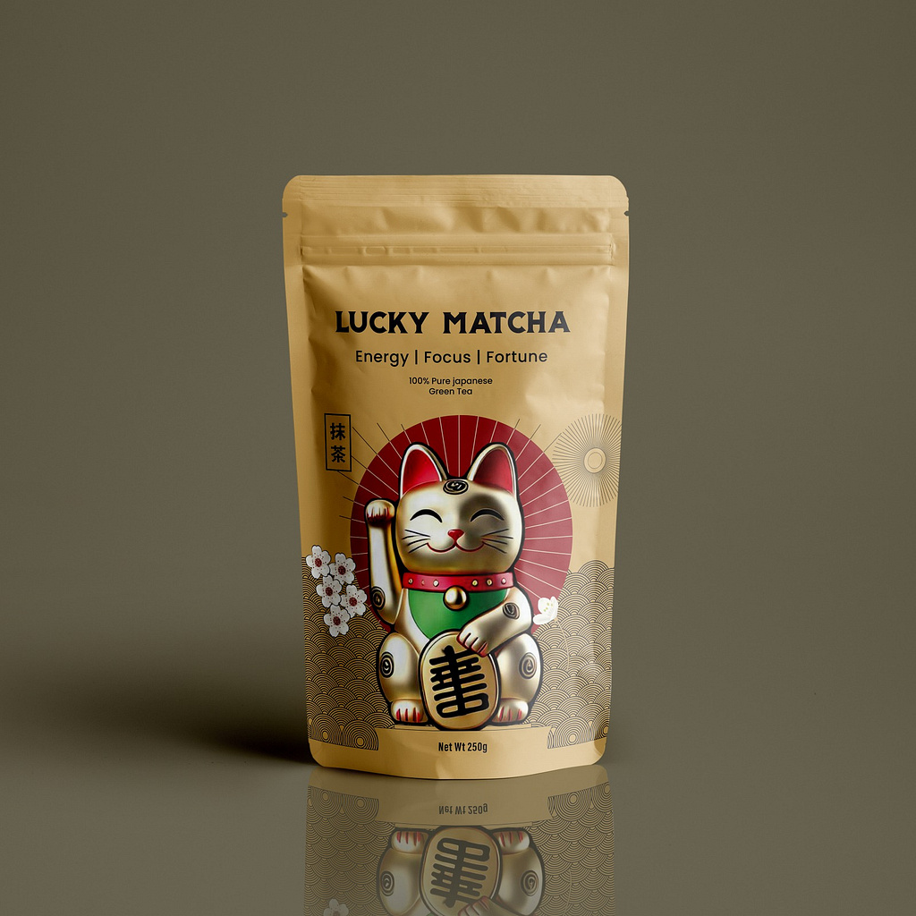 Lucky Matcha – Premium Matcha Pouch Packaging by Haris Mukhtar on Dribbble