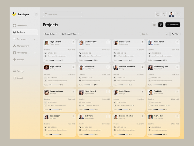 Project Overview Dashboard by Musa on Dribbble
