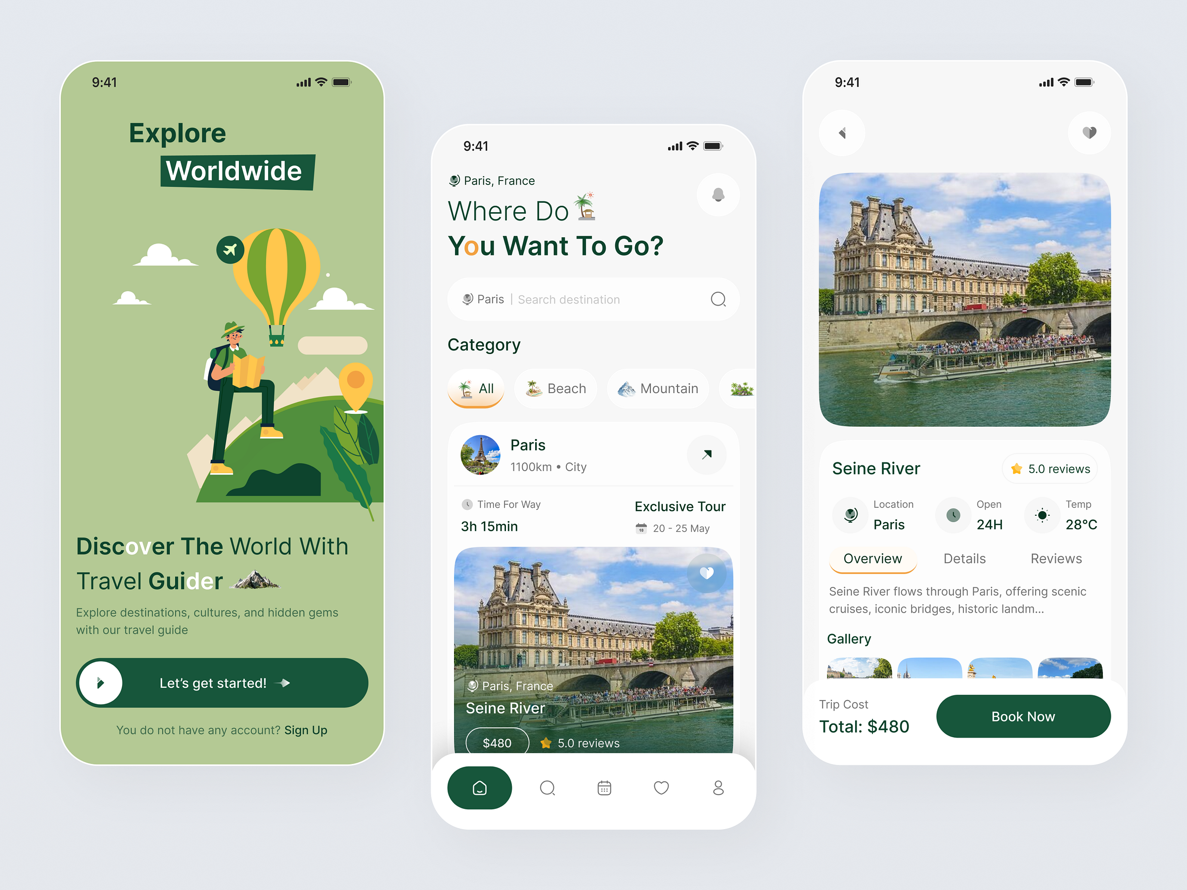 Travel Guide App – Tour Booking UI by Abu Hossain on Dribbble