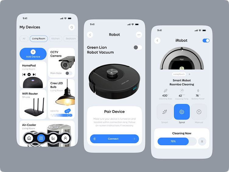 Smart Home Device Management App UI by Faruk Hossain on Dribbble