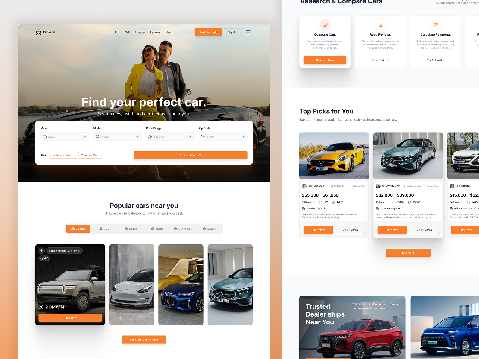 Modern Automotive Marketplace Website - UI/UX Design by Shasanko ...