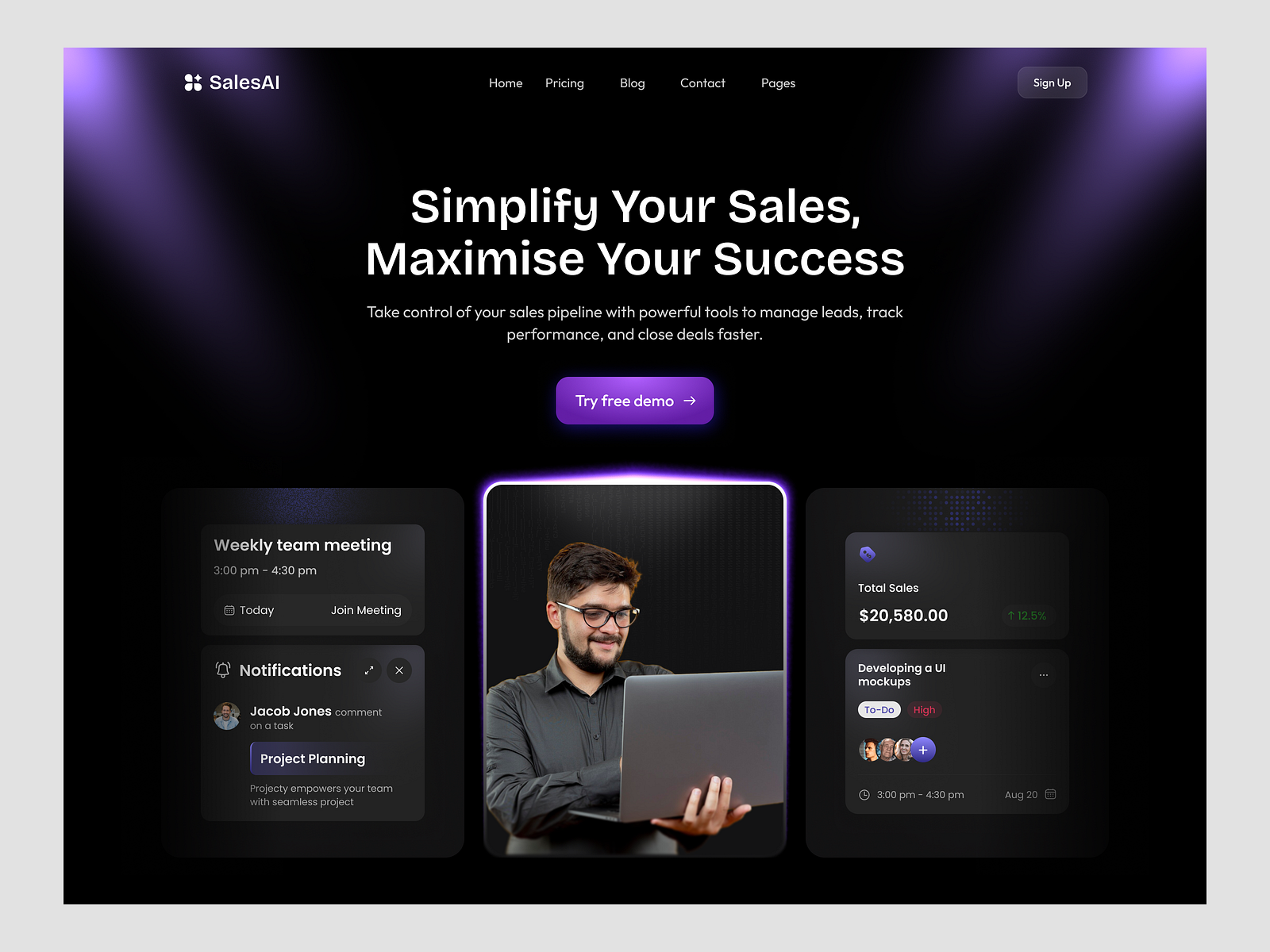 Hero Section Design by Tanbir Ahmed for Fixoria Studio on Dribbble