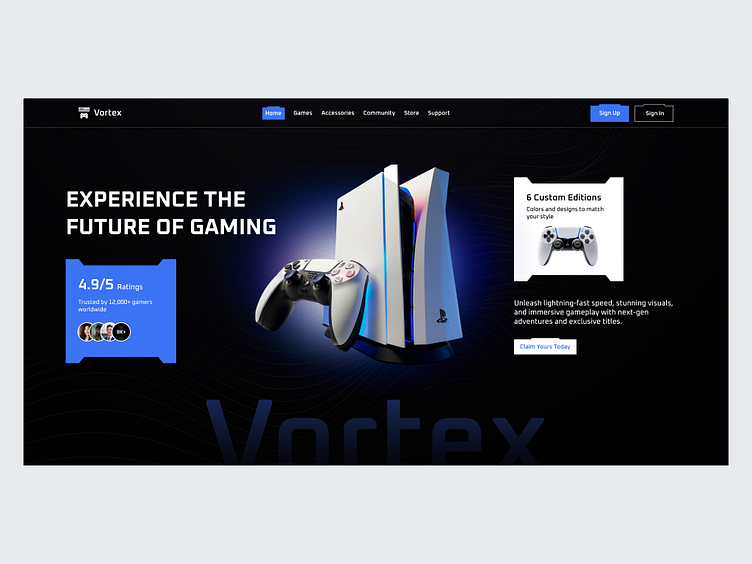 Vortex – Gaming Hero Section UI Design by WRTeam Design on Dribbble