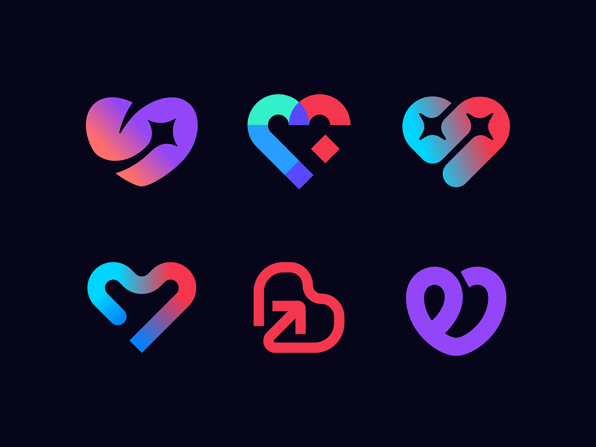 Heart logos by Daniel Bodea / Kreatank on Dribbble