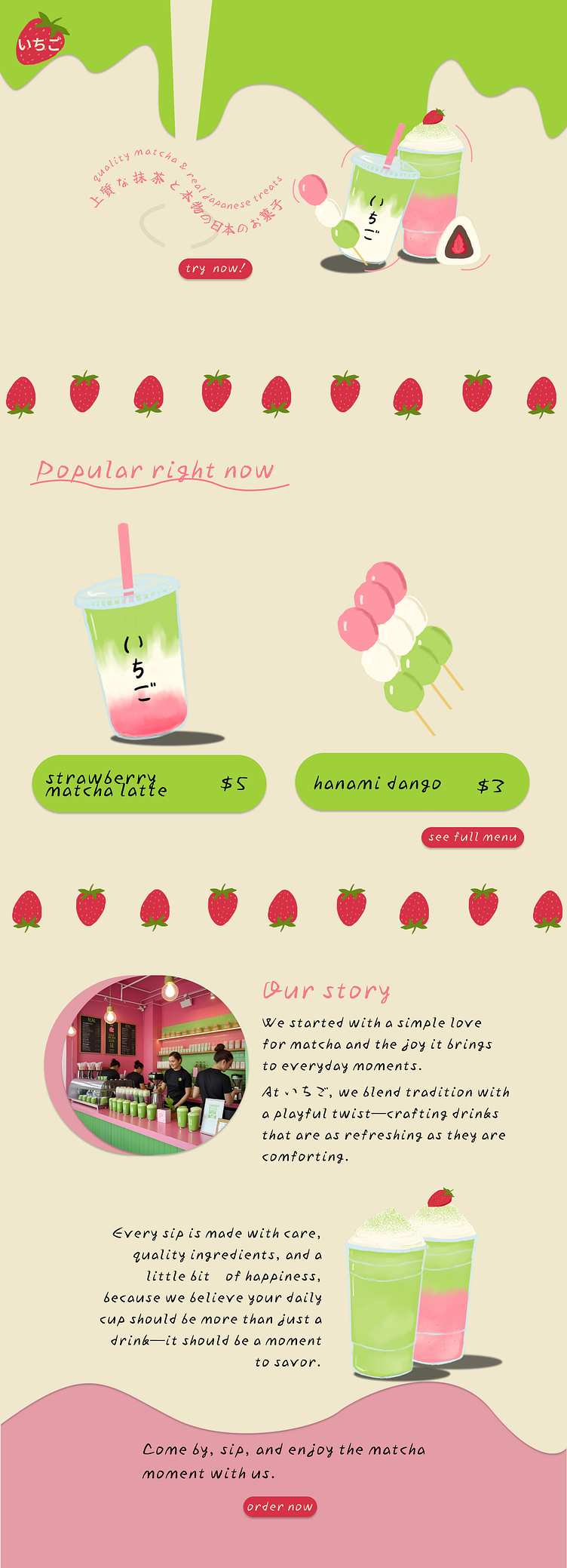 Ichigo Matcha - UI/UX Design by Yaren Çanakçıoğlu on Dribbble