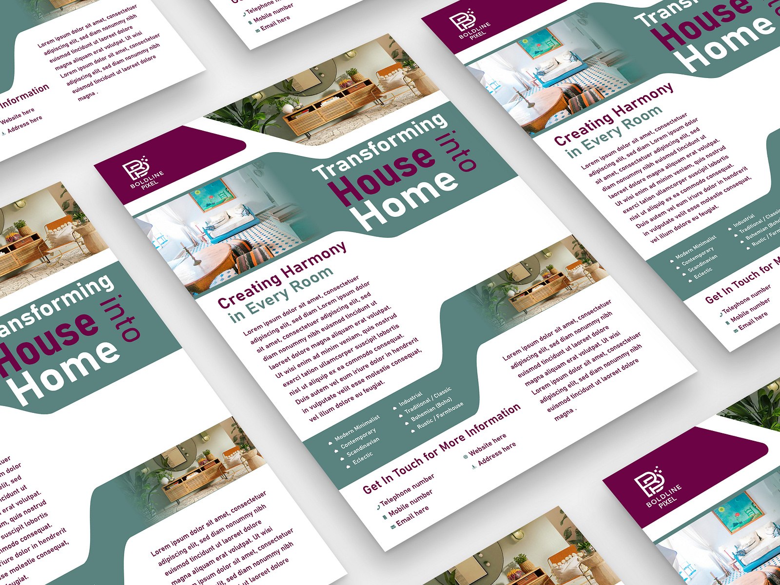 Interior flayer design by Boldline Pixel by kashem Chowdhury on Dribbble