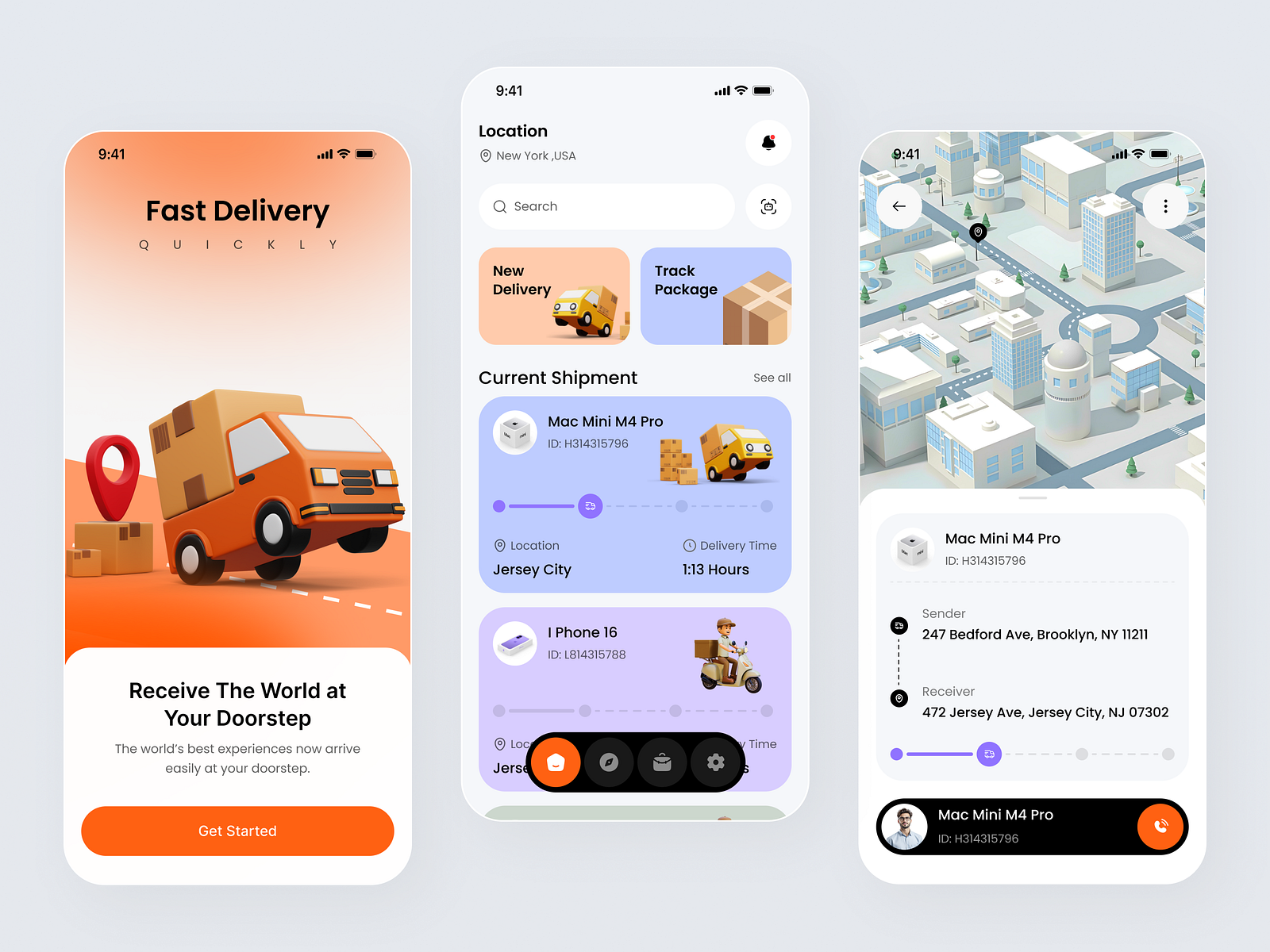 Delivery & Package Tracking App UI by Abu Hossain on Dribbble