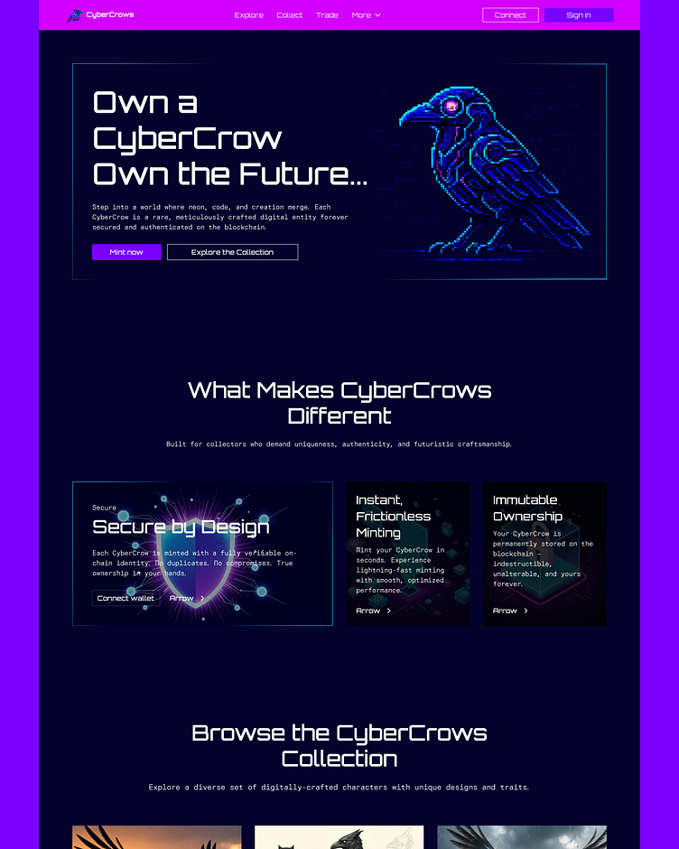 CyberCrows landing page by Moein Karimyan on Dribbble