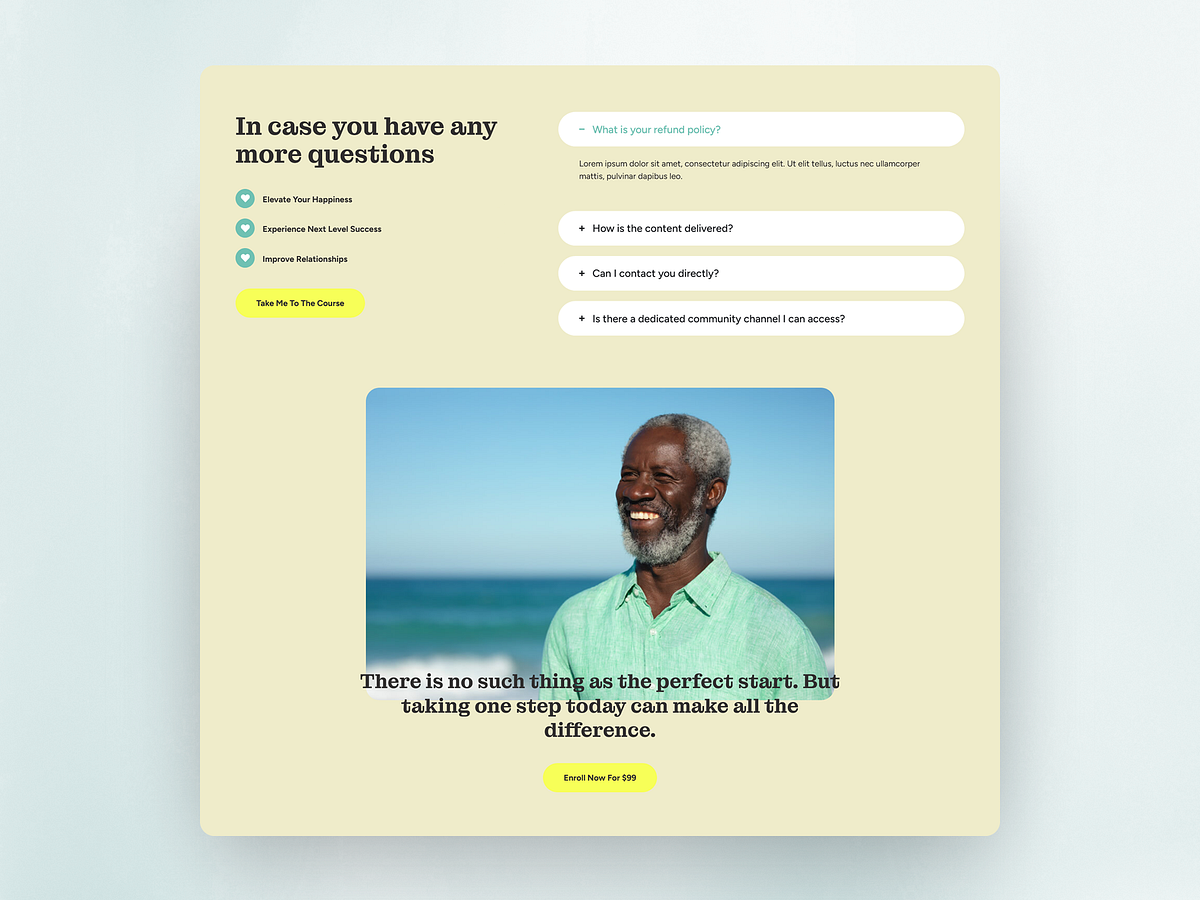 FAQ Online Course Website by awakened templates on Dribbble