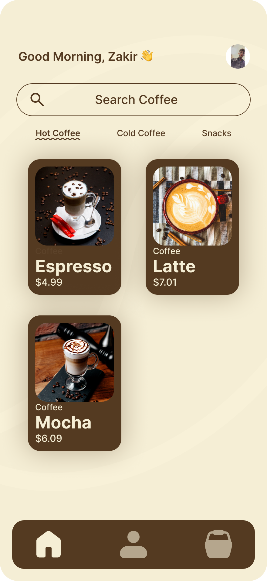 Coffee App UI — Light Theme ☕ by Zakir.Figma on Dribbble