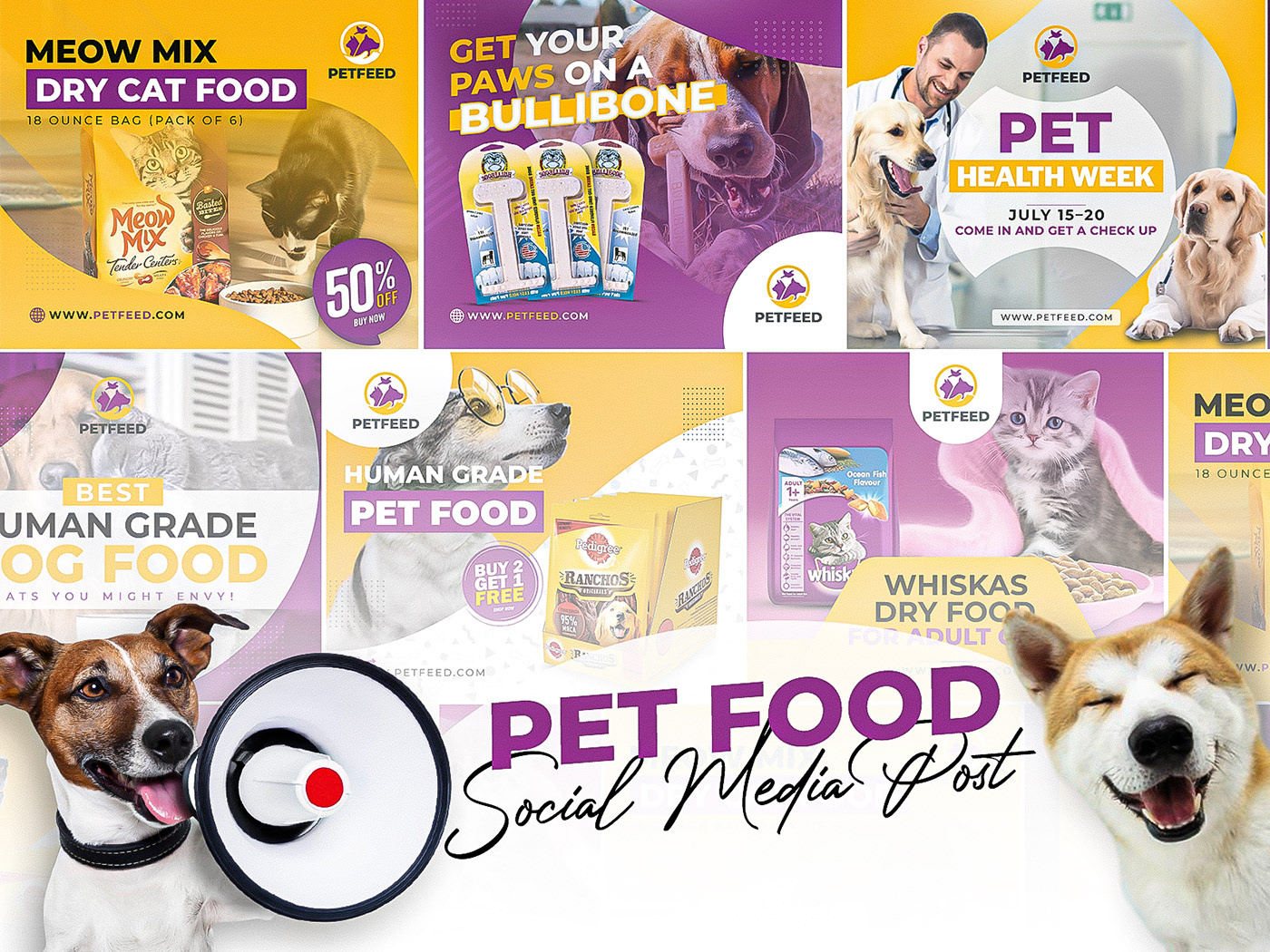 Pet Food Social Media Post l Pet Food Web Banner by Emamul Hossen on ...