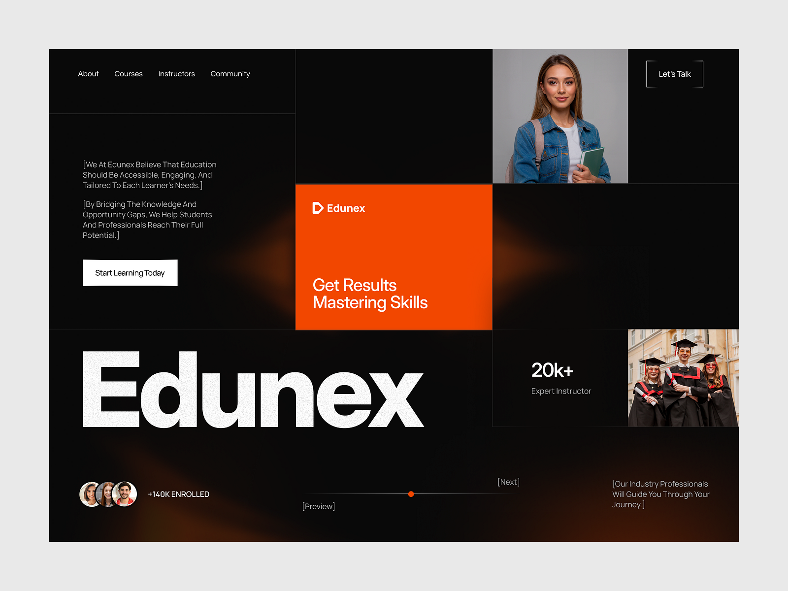 Edunex - Education Website Hero Section Design by Orbix Studio LLC on Dribbble