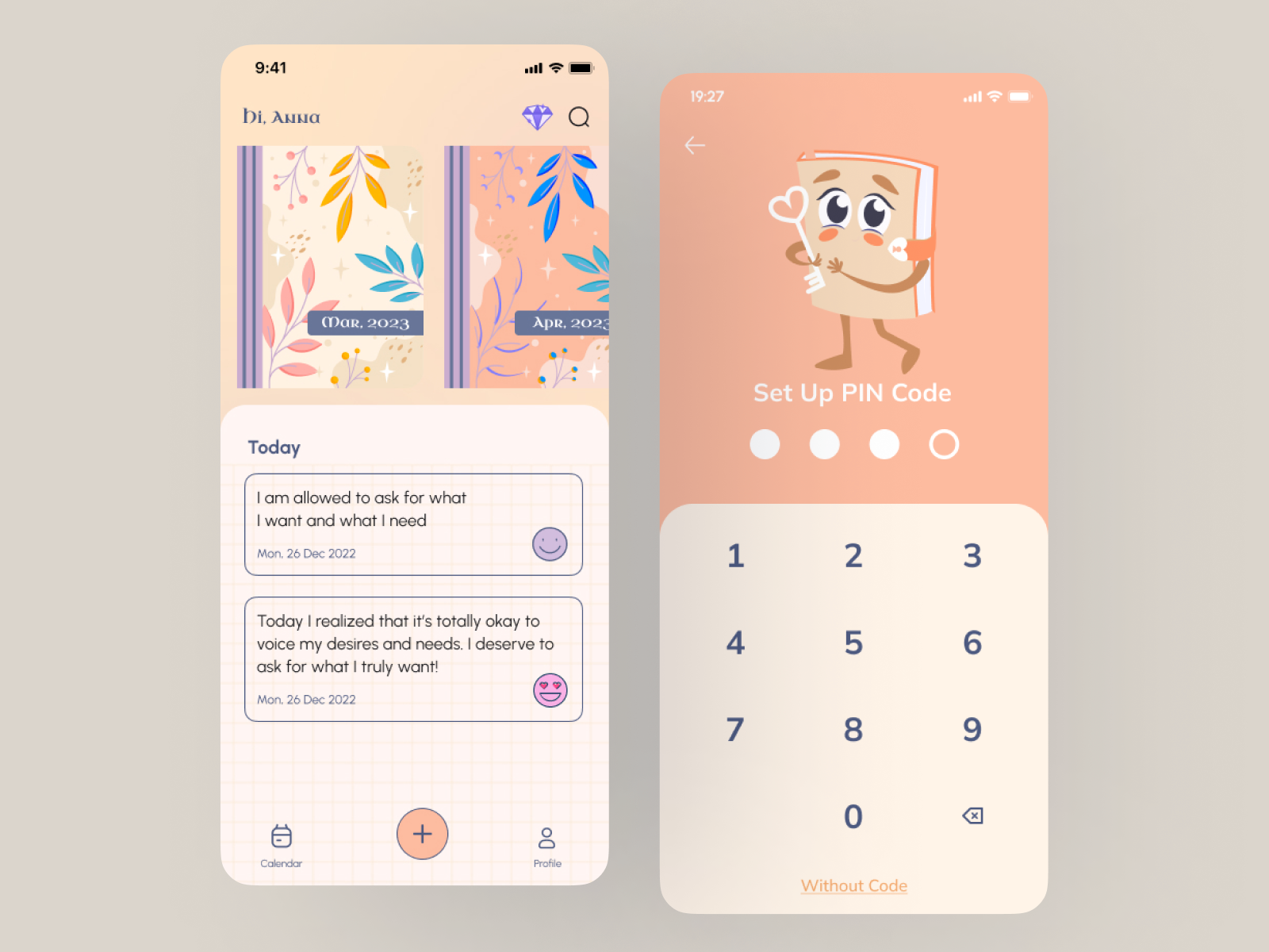 Mobile App Design UI UX Design Gamified Gamified Diary Note App by Anna ...