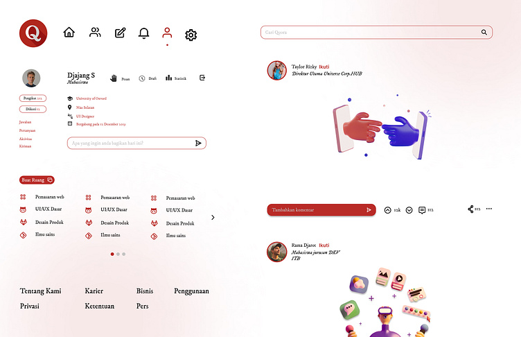 Redesign the Quora website interface by 12ID.studio on Dribbble