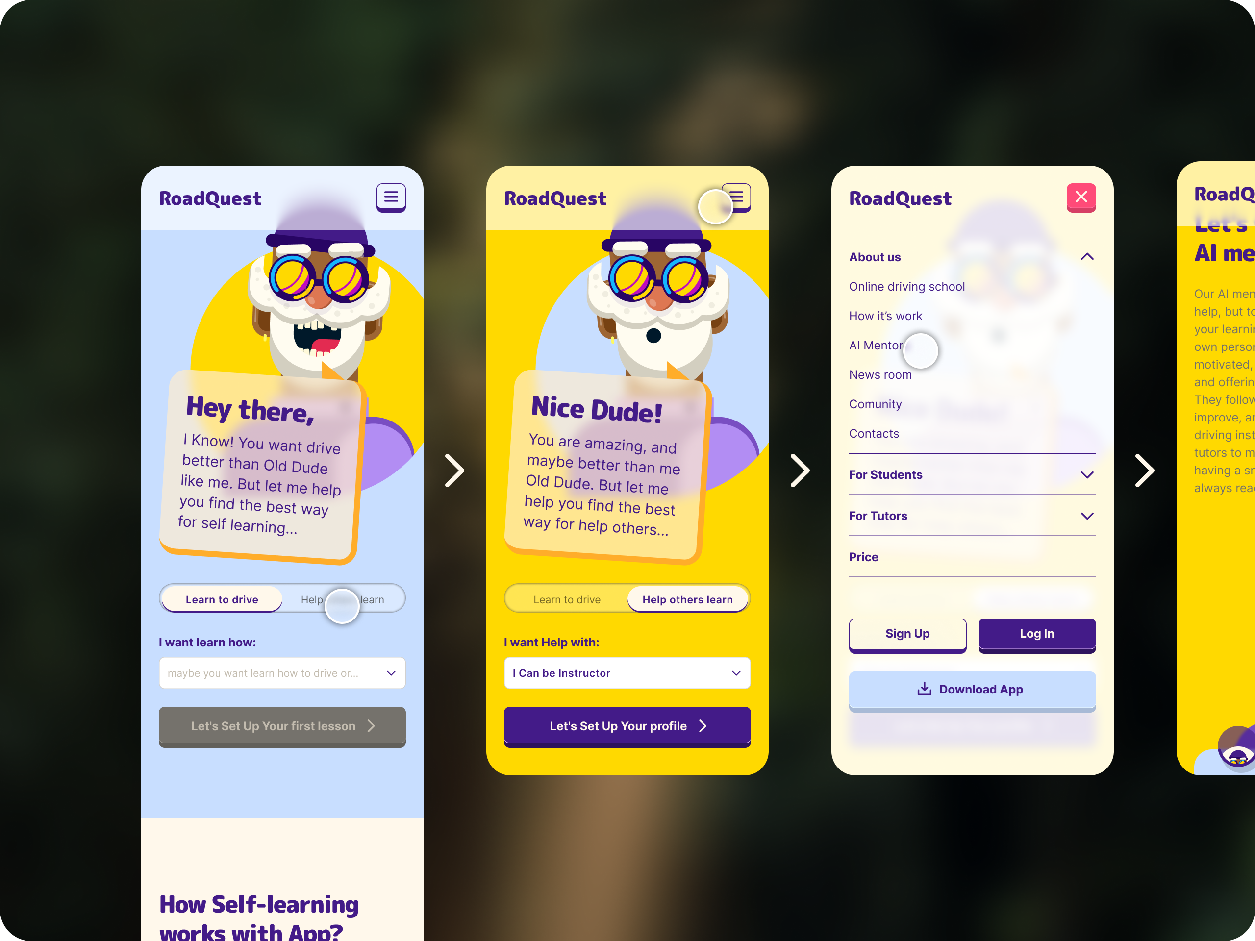 RoadQuest - mobile landing page concept by Kristupas Gesevicius on Dribbble