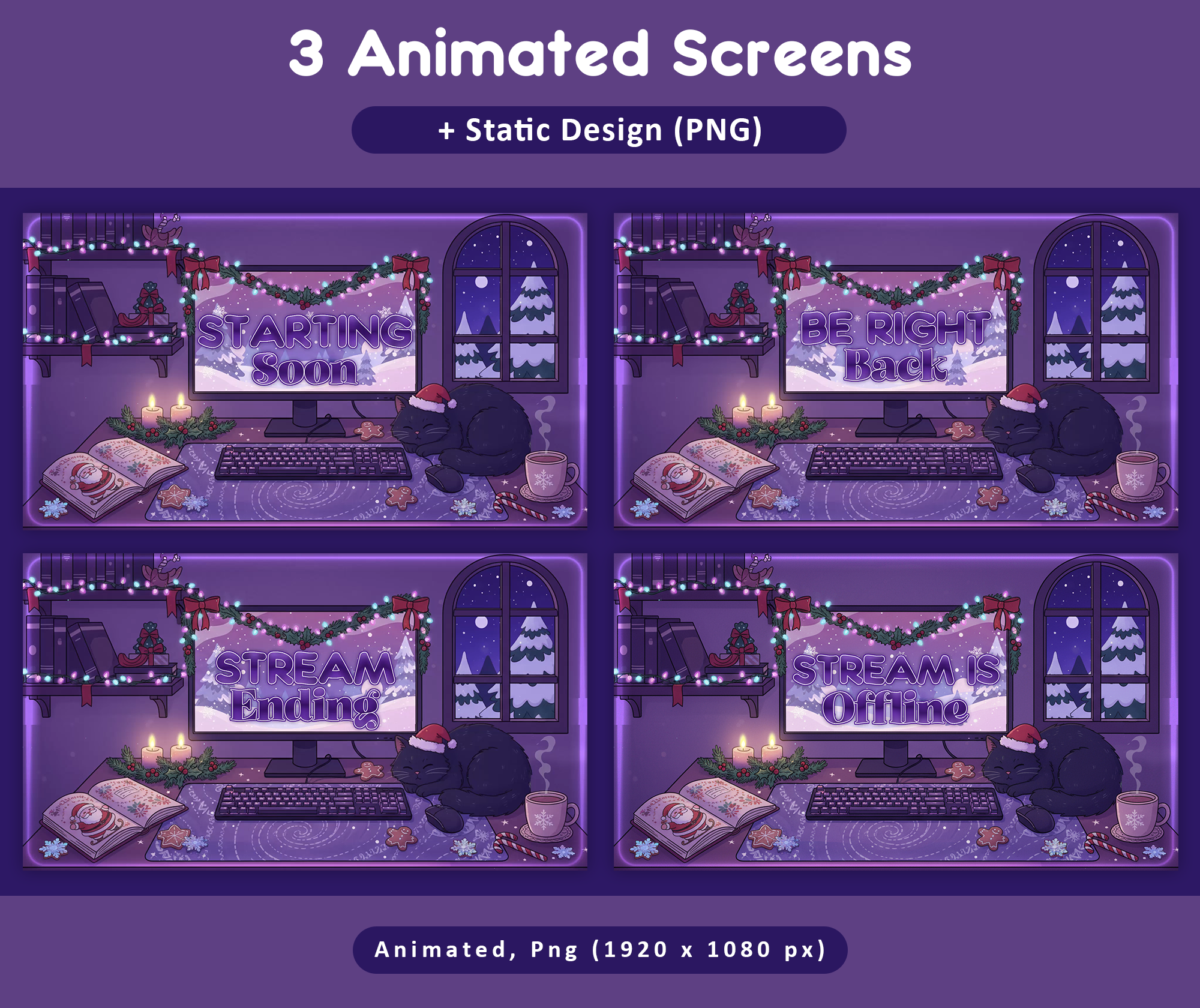 Christmas Snow Animated Stream Package Twitch Overlay,YouTube.. by ...