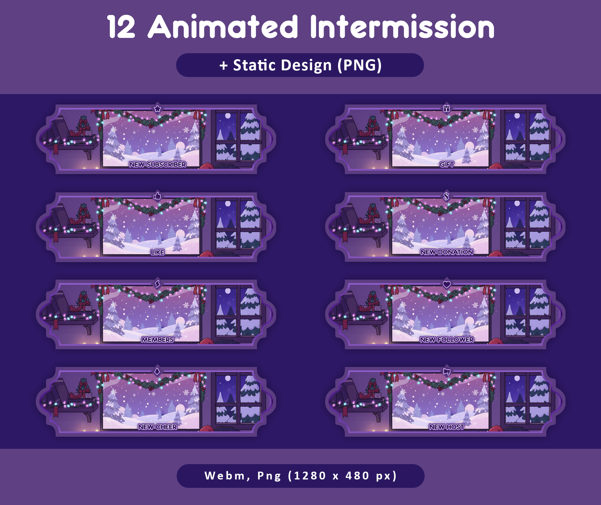Christmas Snow Animated Stream Package Twitch Overlay,YouTube.. by ...