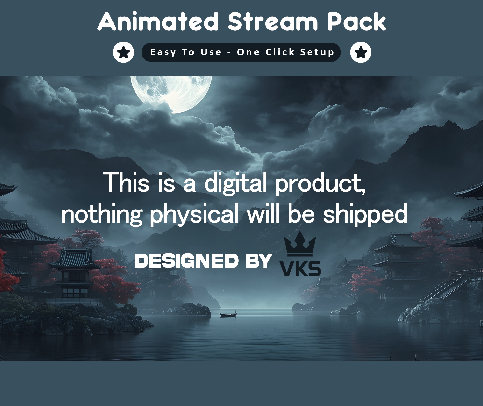 Samurai Moon Stream Overlay I Twitch Overlay by VectorKingStudio on ...