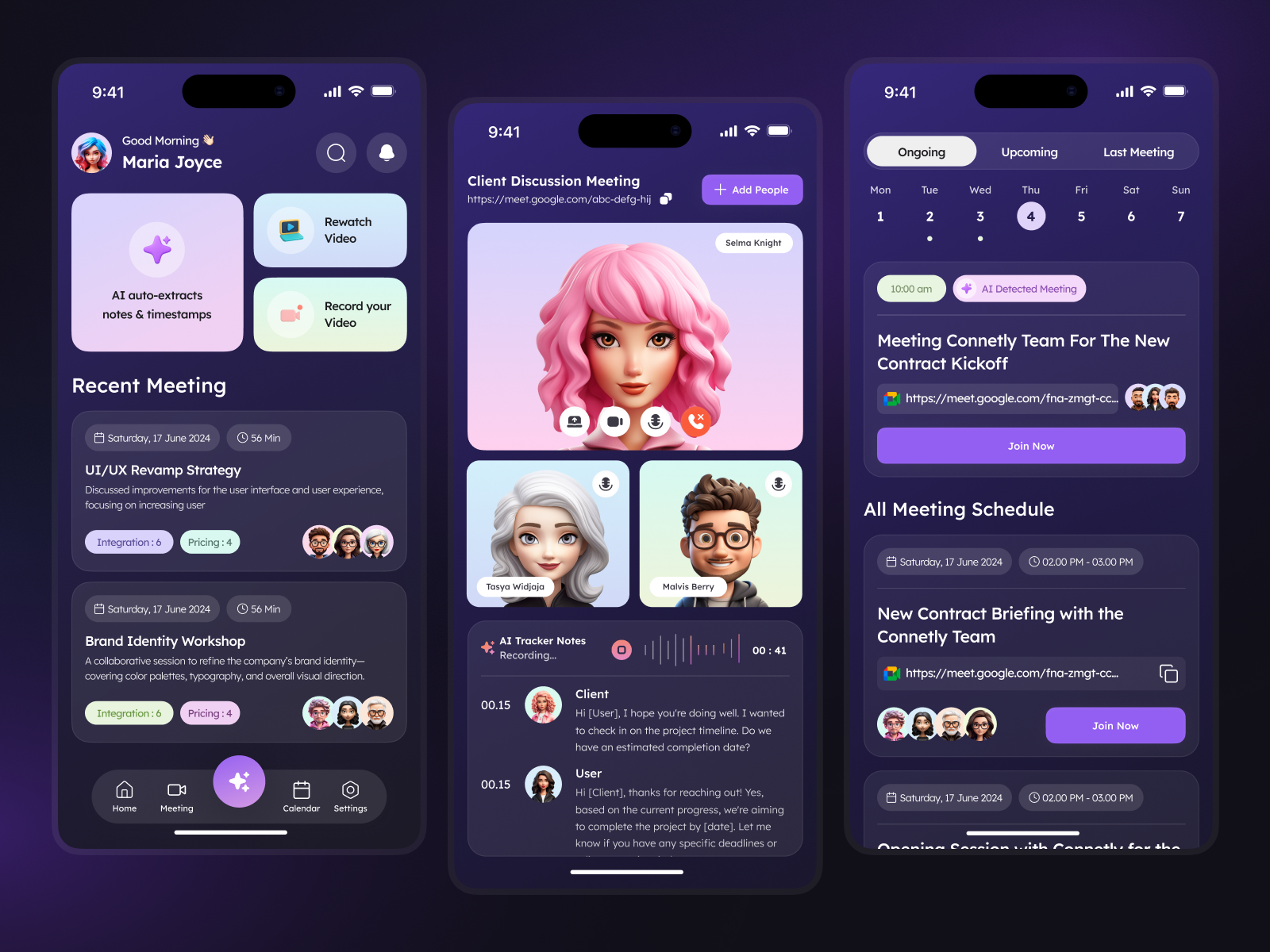 AI Meet Note Tracker Mobile App UI/UX by Ailsa Salsabila for Orenji ...