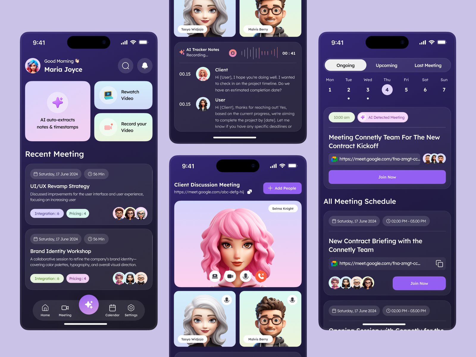 AI Meet Note Tracker Mobile App UI/UX by Ailsa Salsabila for Orenji ...