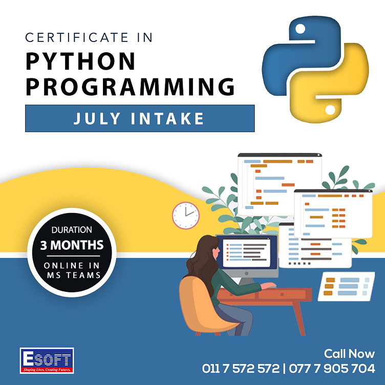 Python short course ad ~ ESOFT Metro Campus by Mischell Jaksa on Dribbble