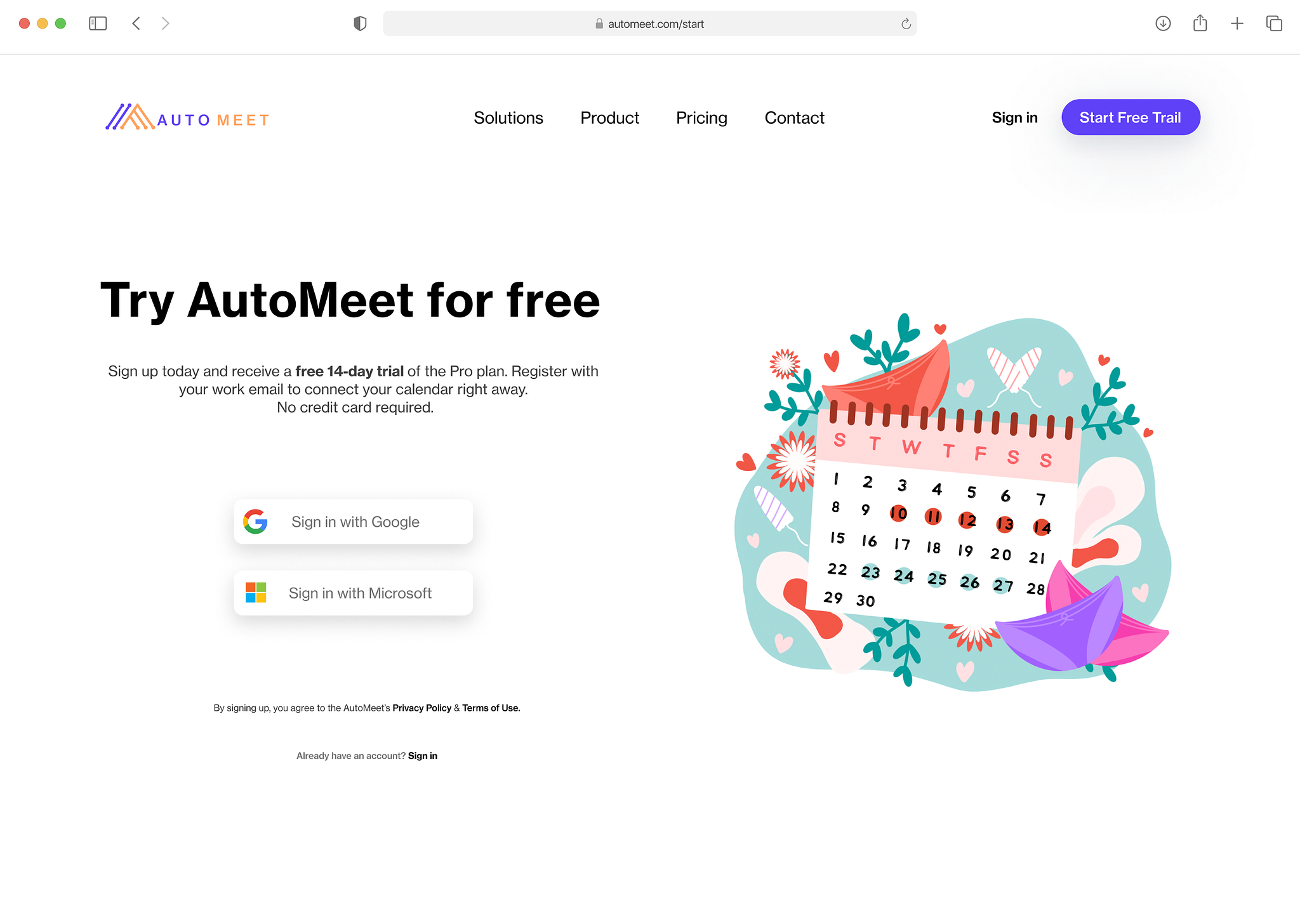 AutoMeet - Landing Page by Ramana R on Dribbble