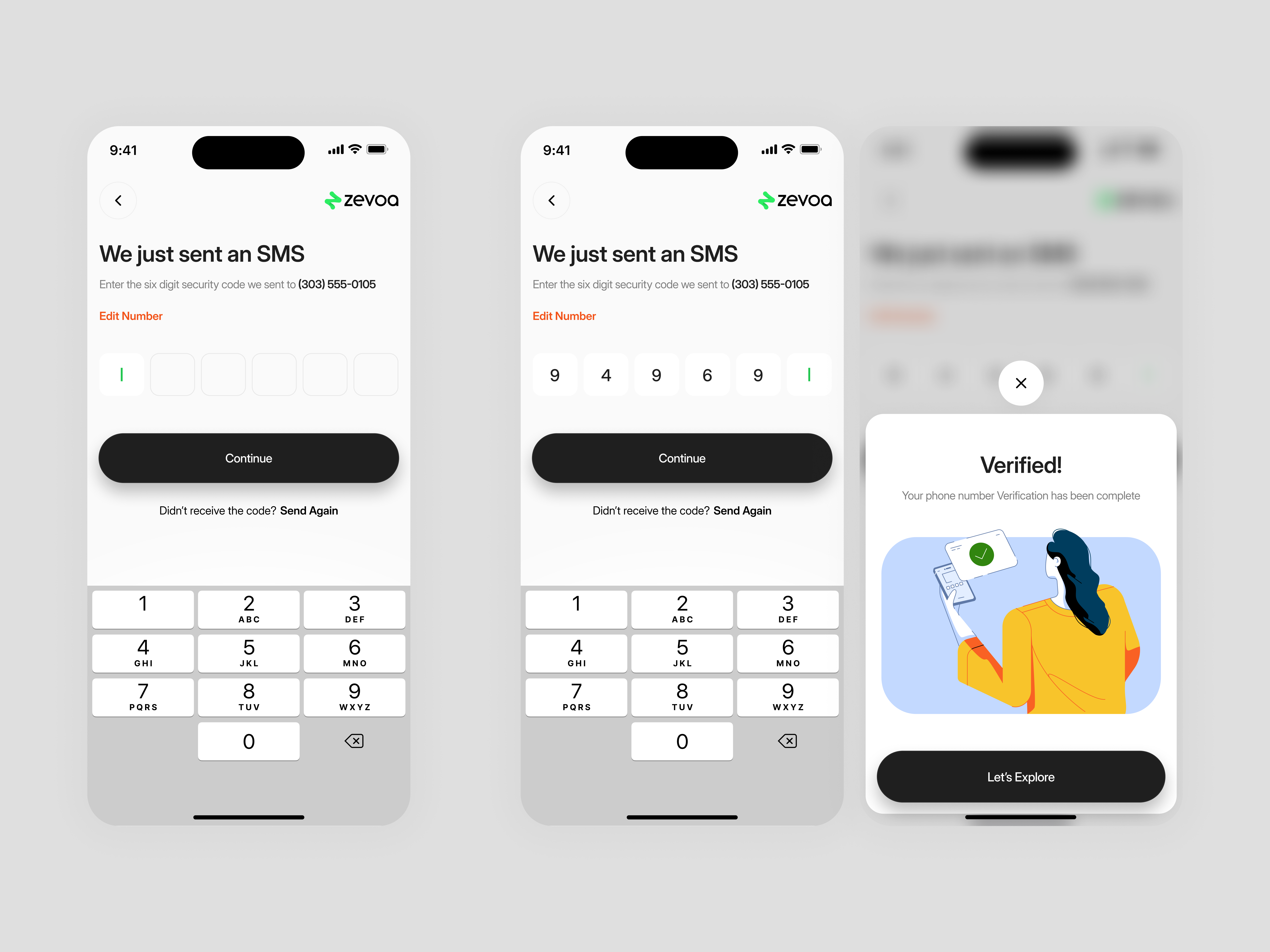 Zevoa Mobile App - Login & OTP Verification Flow by Orbix Studio ...