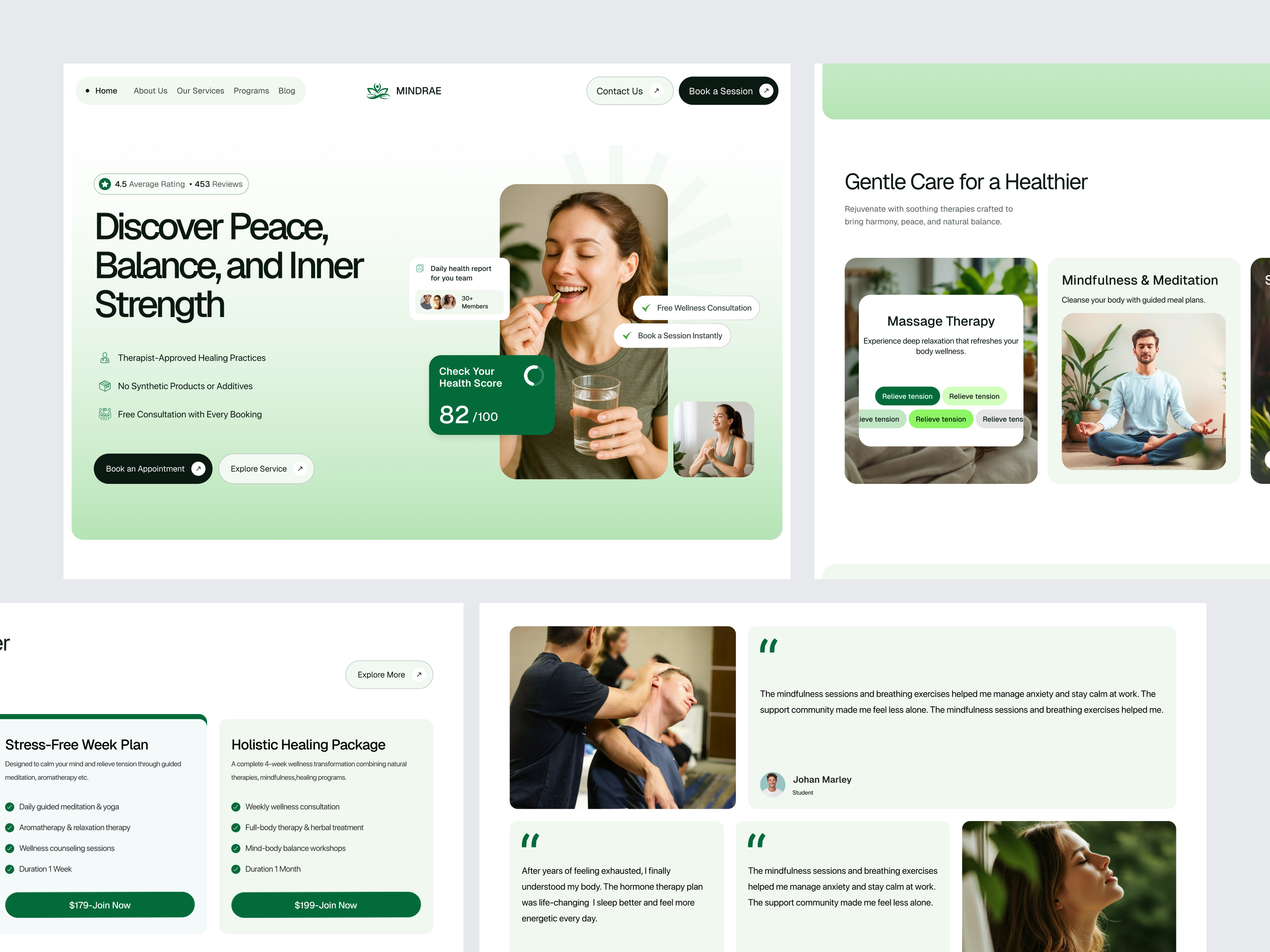 Wellness Website Design by Sujon Hossain on Dribbble