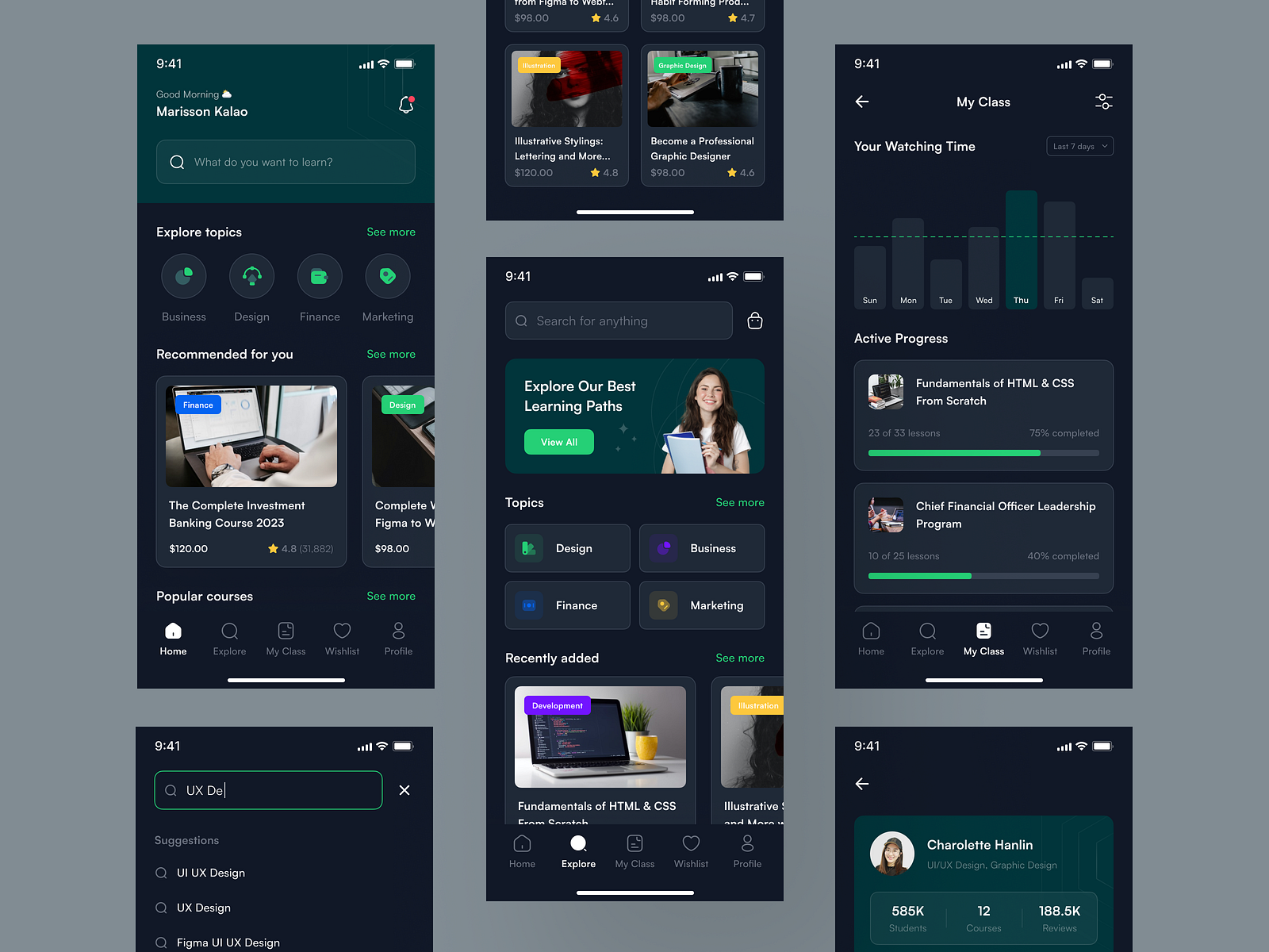 Courser - Online Learning App UI Kit by Pixlayer Interface for Pixlayer ...