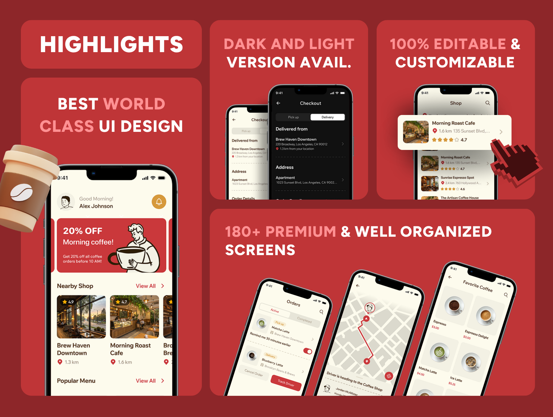 CoffeeMe - Coffee Shop App UI Kit by Webnum on Dribbble