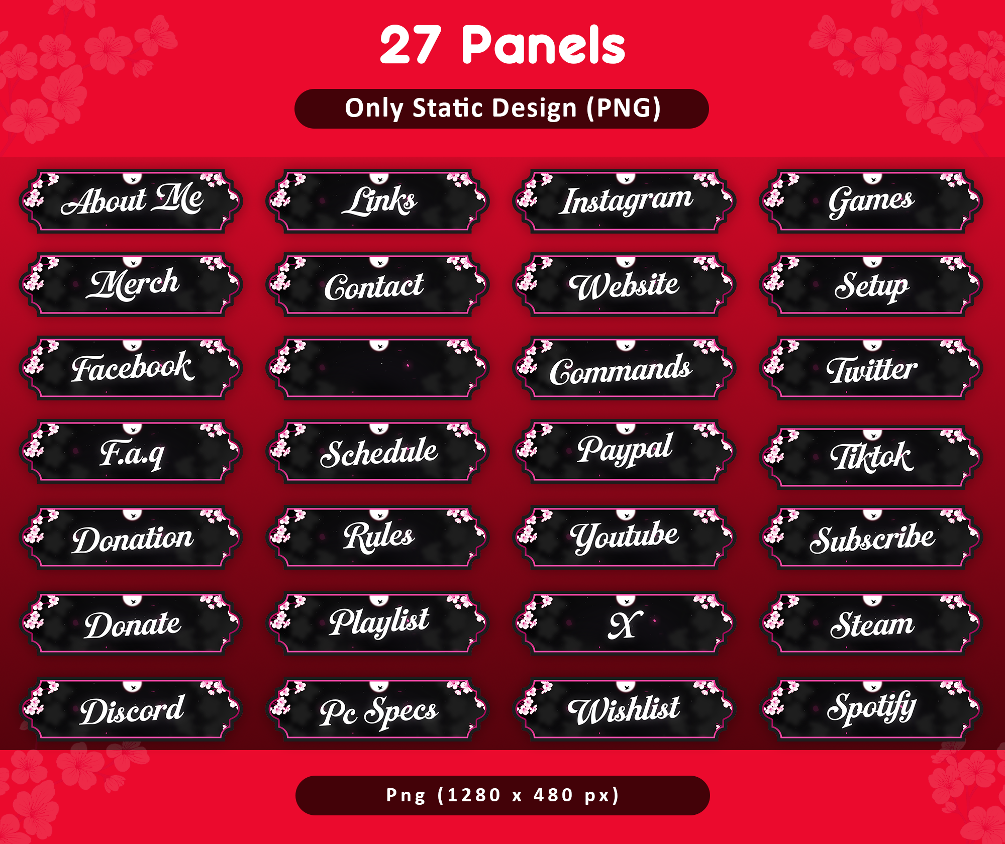 Cherry Blossom Stream Overlay I Twitch Overlay by VectorKingStudio on ...