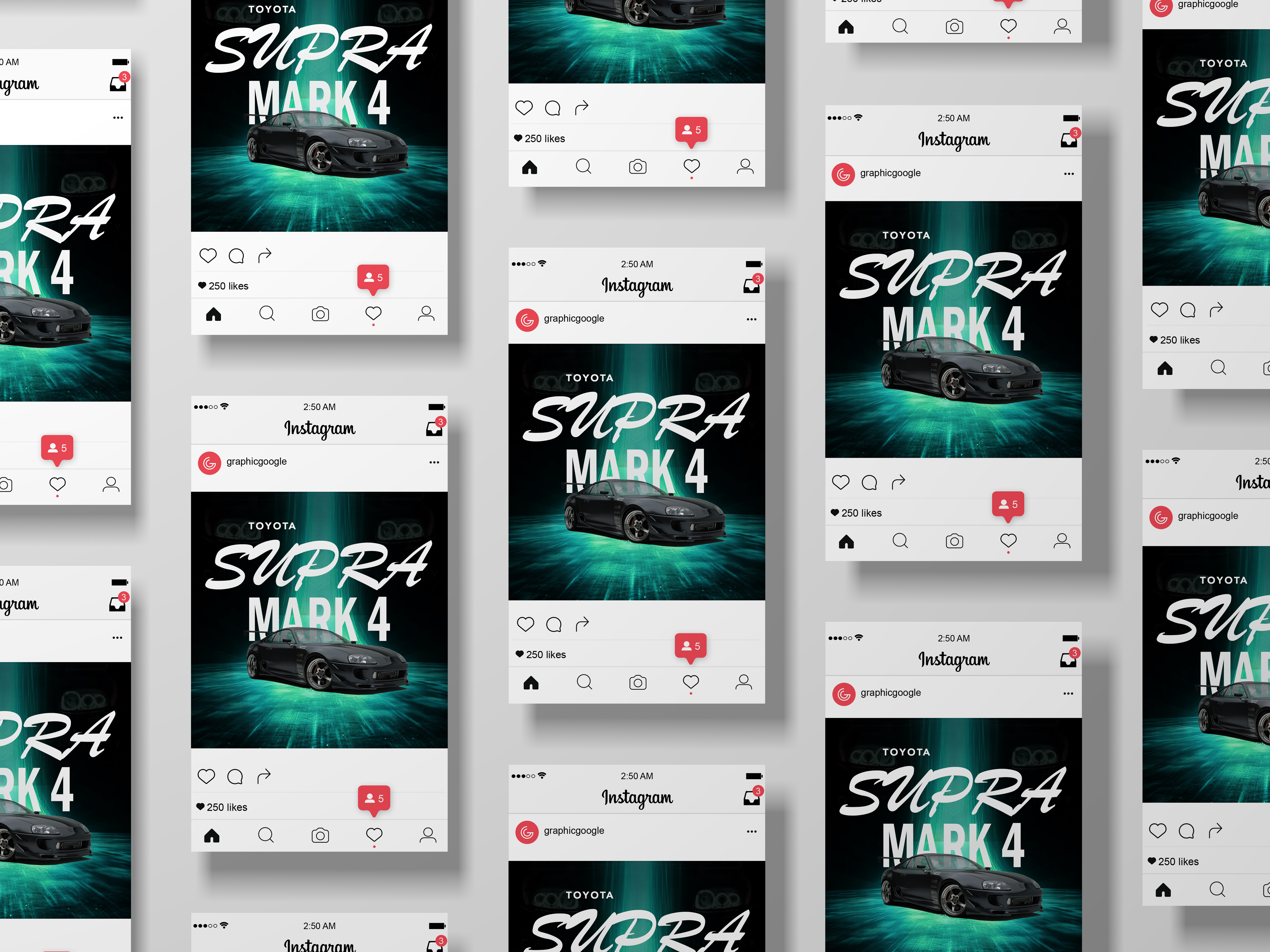 Modern Car Poster Design - Supra MK4 by Joyjith Chanda Priom on Dribbble