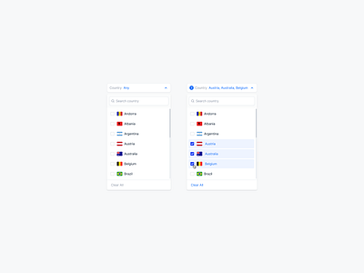 Select Country | Filter by Sergushkin Dmitry on Dribbble