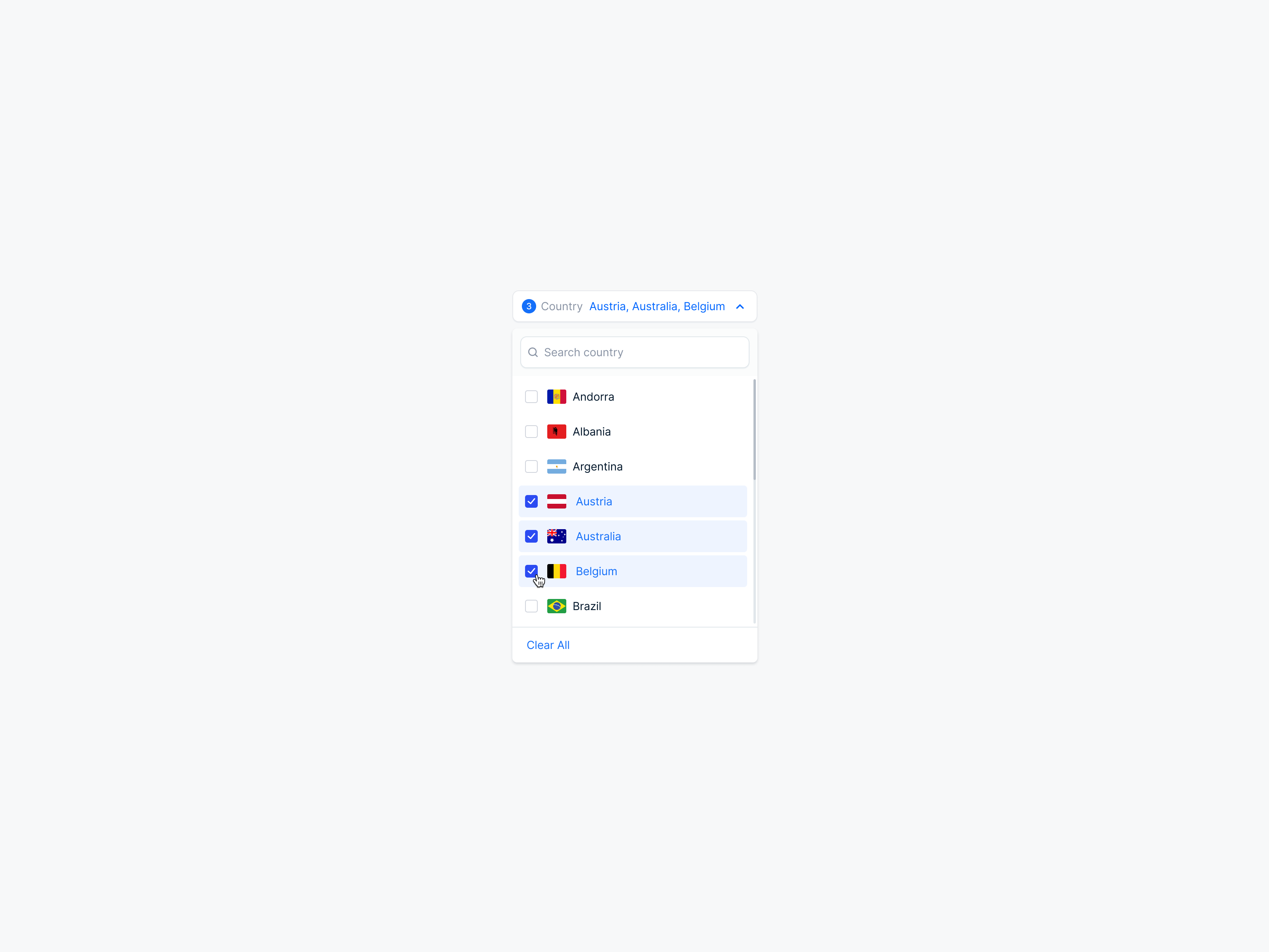 Select Country Filter By Dmitry Sergushkin On Dribbble