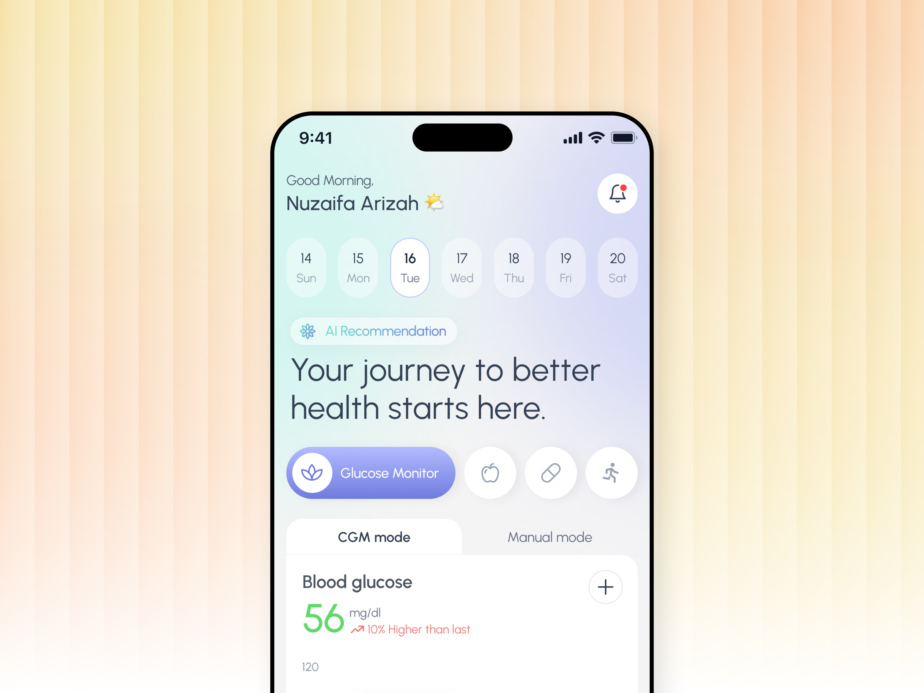 Glucose Health Mobile App UI UX | Diabetes Management App by Jubaer UX ...