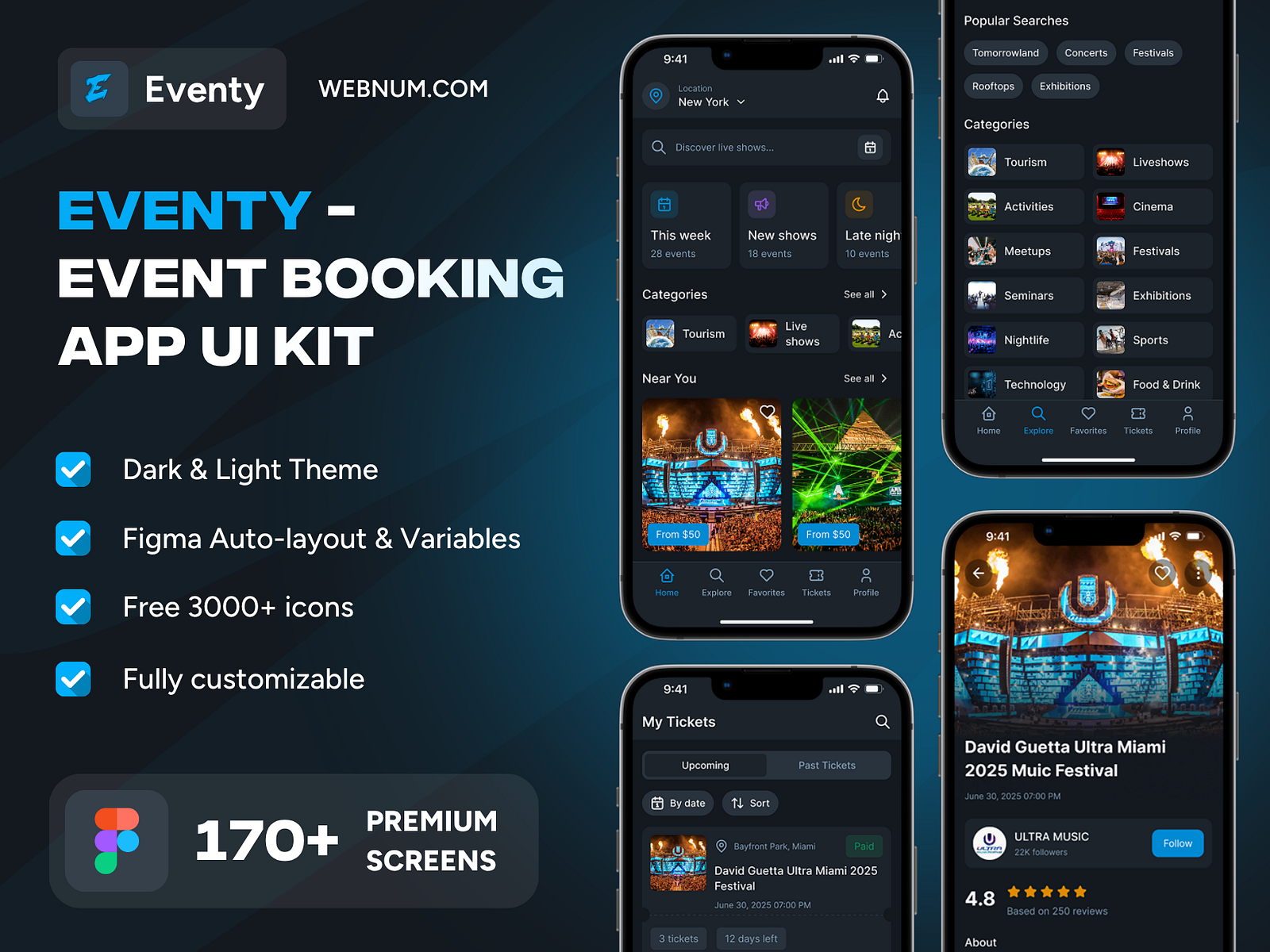 EVENTY - Event Booking App UI Kit by Webnum on Dribbble