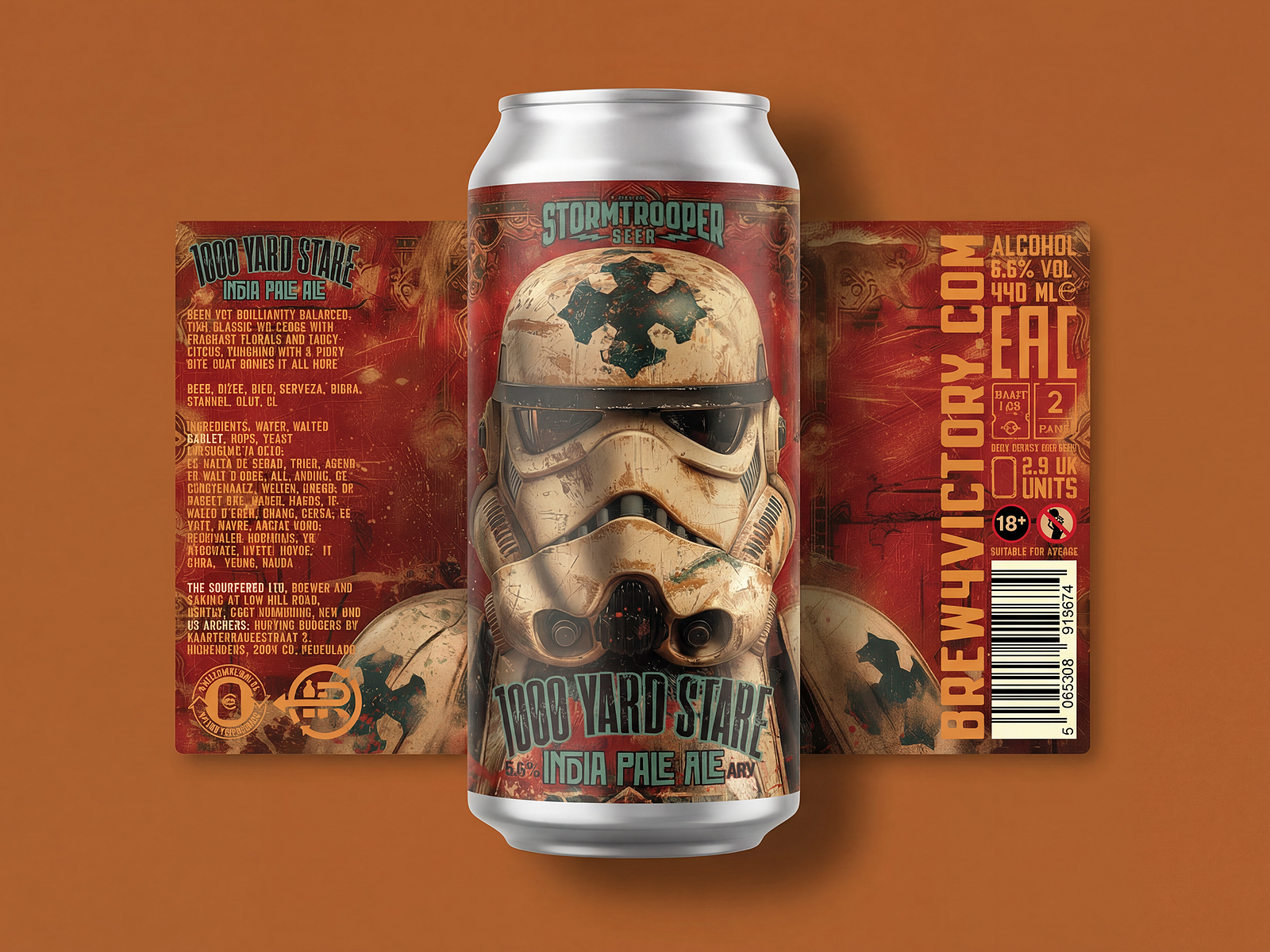 '1000 Yard Stare' Craft Ale Can Label For Stormtrooper Beer by Ben ...
