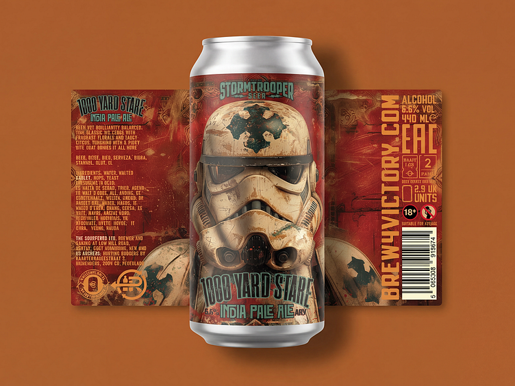 '1000 Yard Stare' Craft Ale Can Label For Stormtrooper Beer by Ben ...