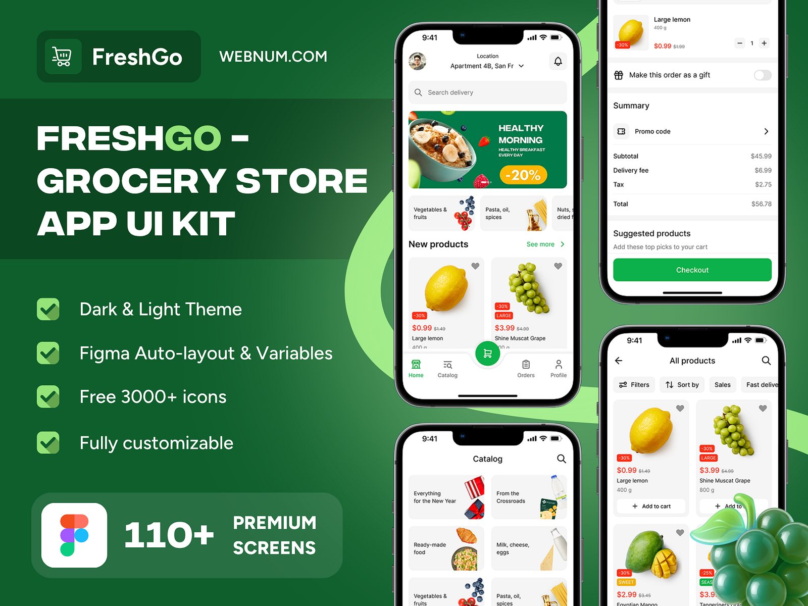 FreshGo - Grocery Store App UI Kit by Webnum on Dribbble