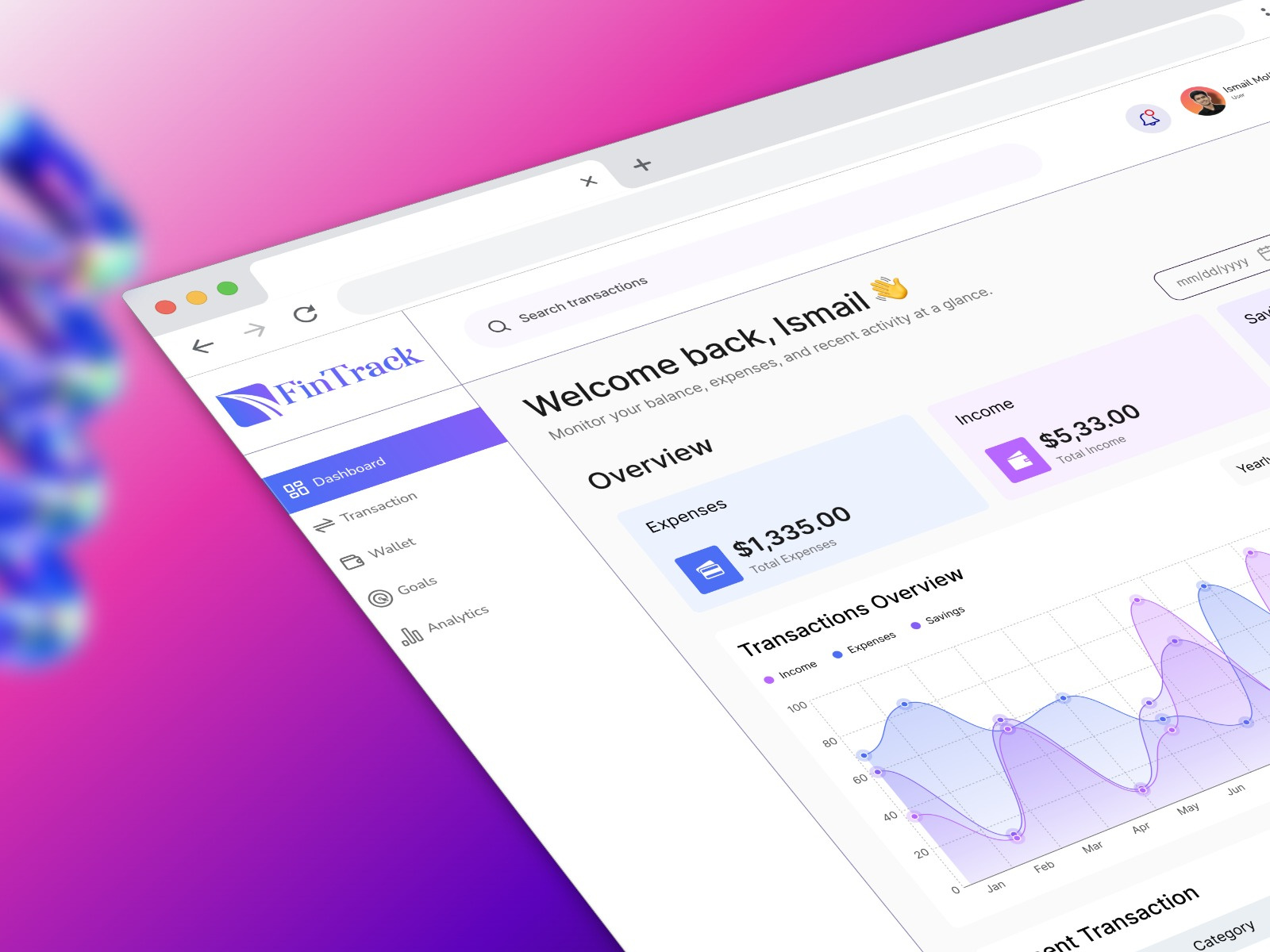 FinTrack Smart Money Management Dashboard (Home Screen UI) by Md ...