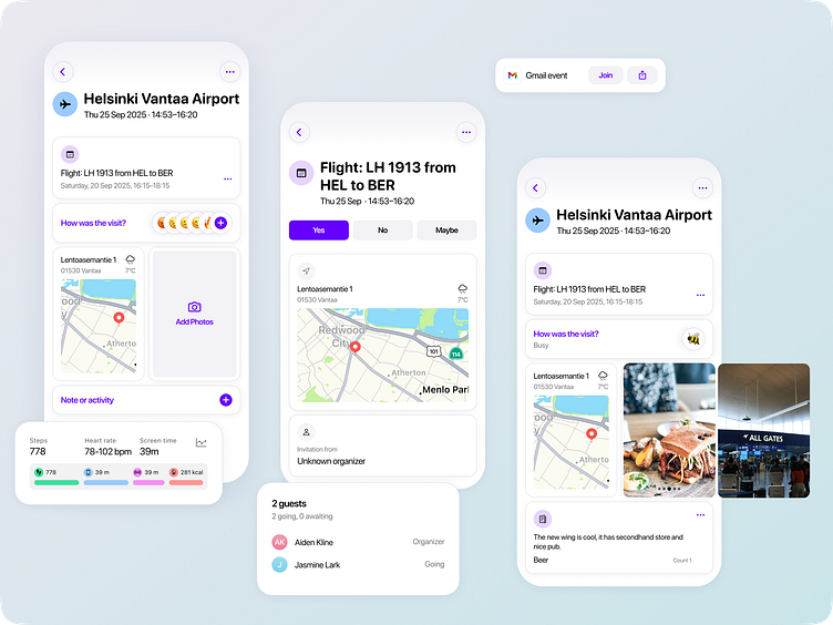 Bento UI: Location visit view by Polina Mois on Dribbble